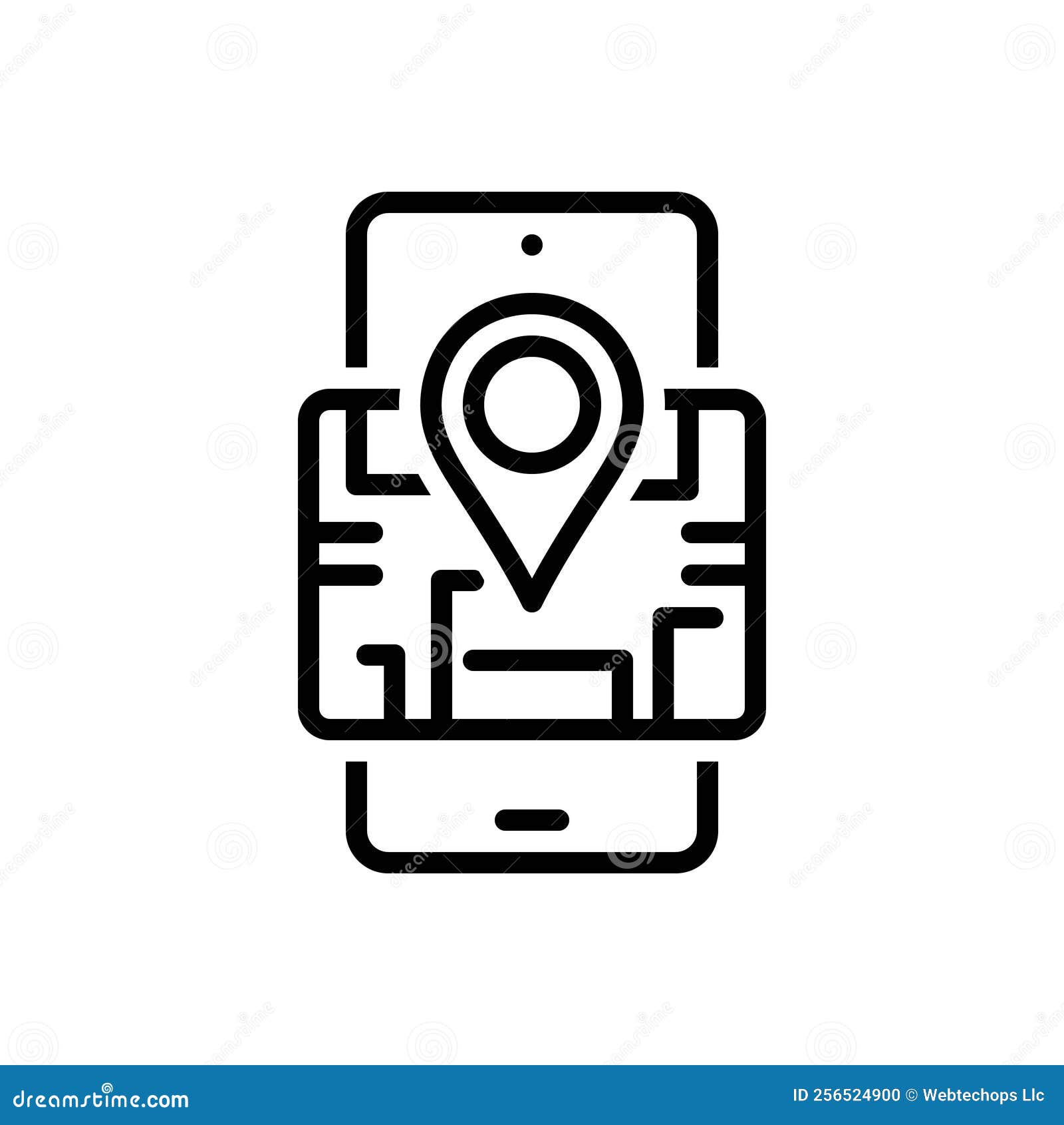 Black Line Icon for Venue, Mobile and Locale Stock Vector ...