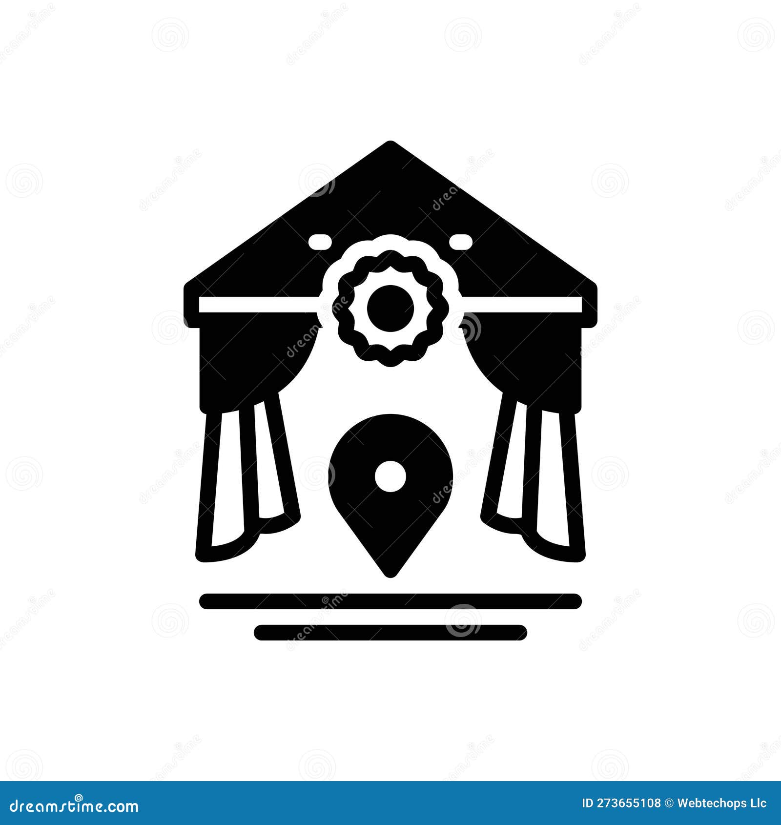 Black Solid Icon for Venues, Space and Destination Stock Vector ...