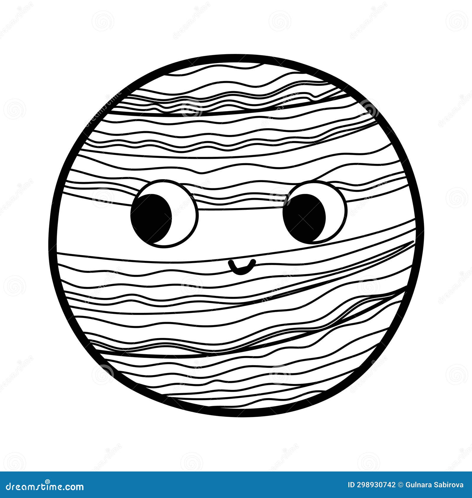 Happy Venus Character In Black And White For Coloring Page. Cute ...