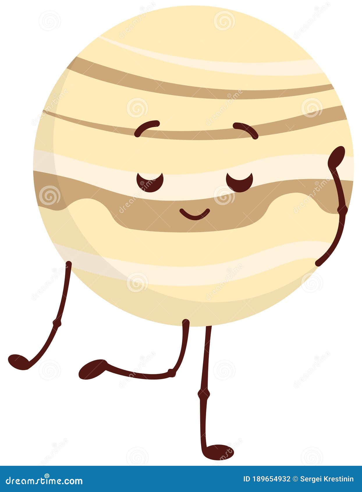 Venus in cartoon style stock illustration. Illustration of flat - 189654932