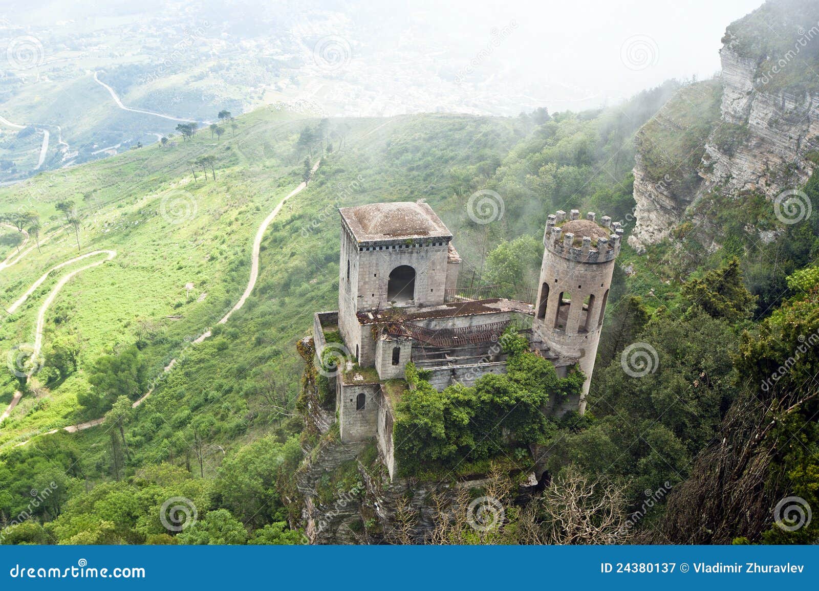 Venus Castle at Erice, Sicily, Stock Image - Image of estate, monument ...