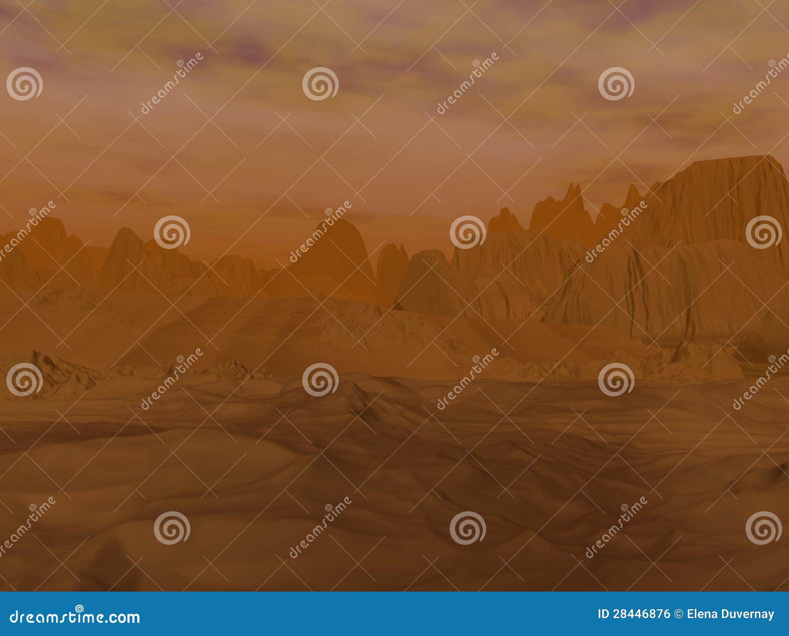 Venus Cloudy Landscape - 3D Render Stock Illustration - Illustration of ...
