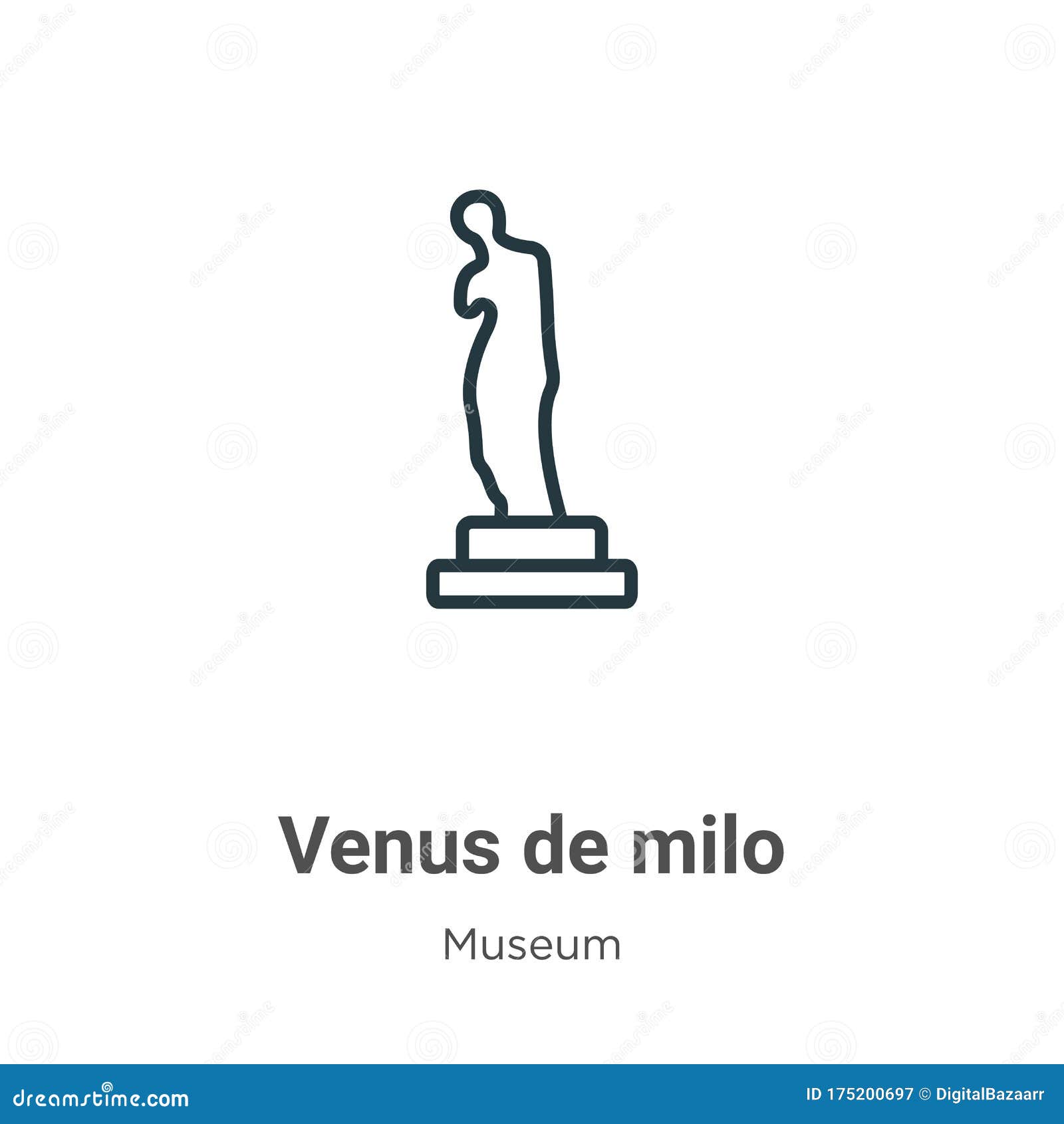 Venus De Milo Outline Vector Icon. Thin Line Black Venus De Milo Icon, Flat Vector Simple ...