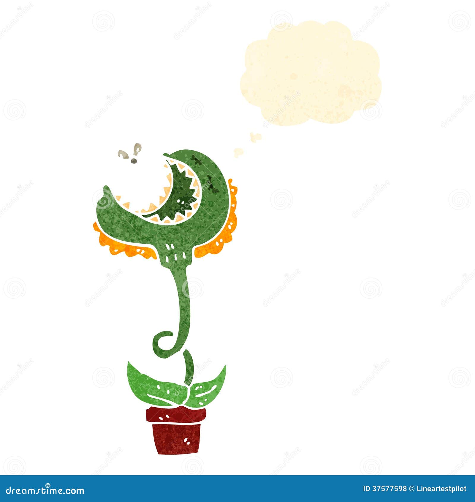 Venus Fly Trap Retro Cartoon Stock Vector - Illustration of monster ...
