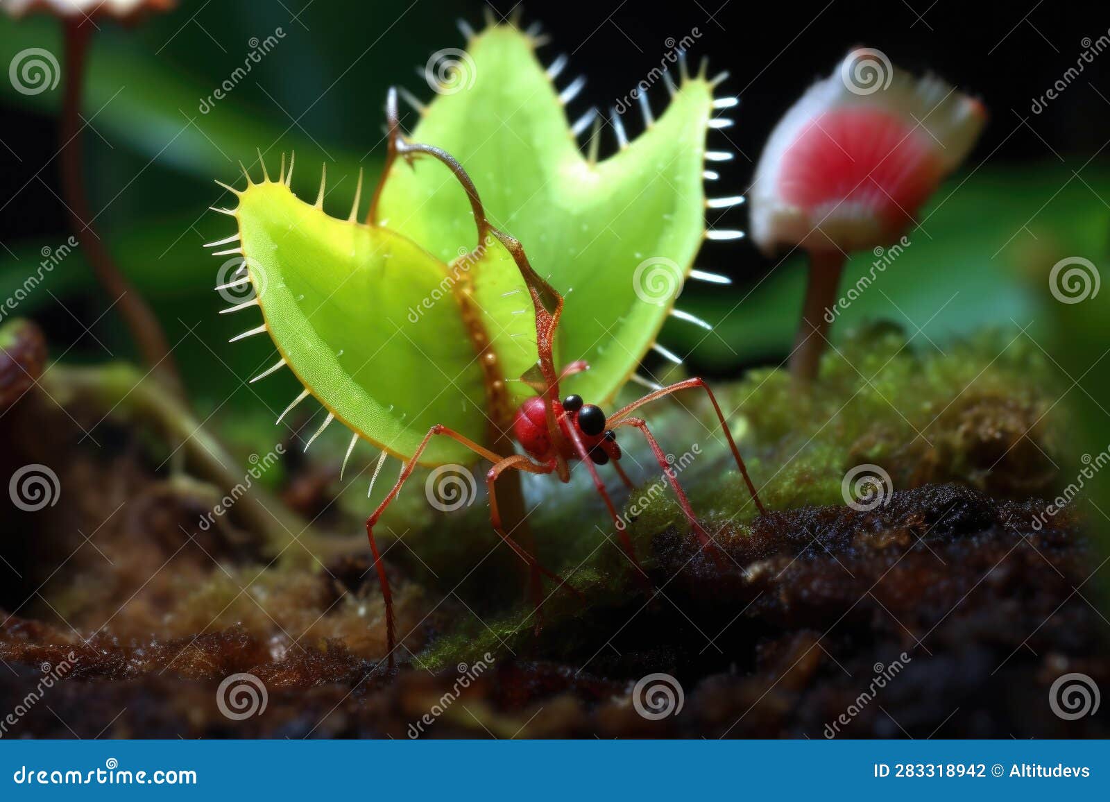 Venus Flytrap Snapping Shut on a Trapped Insect Stock Photo - Image of ...