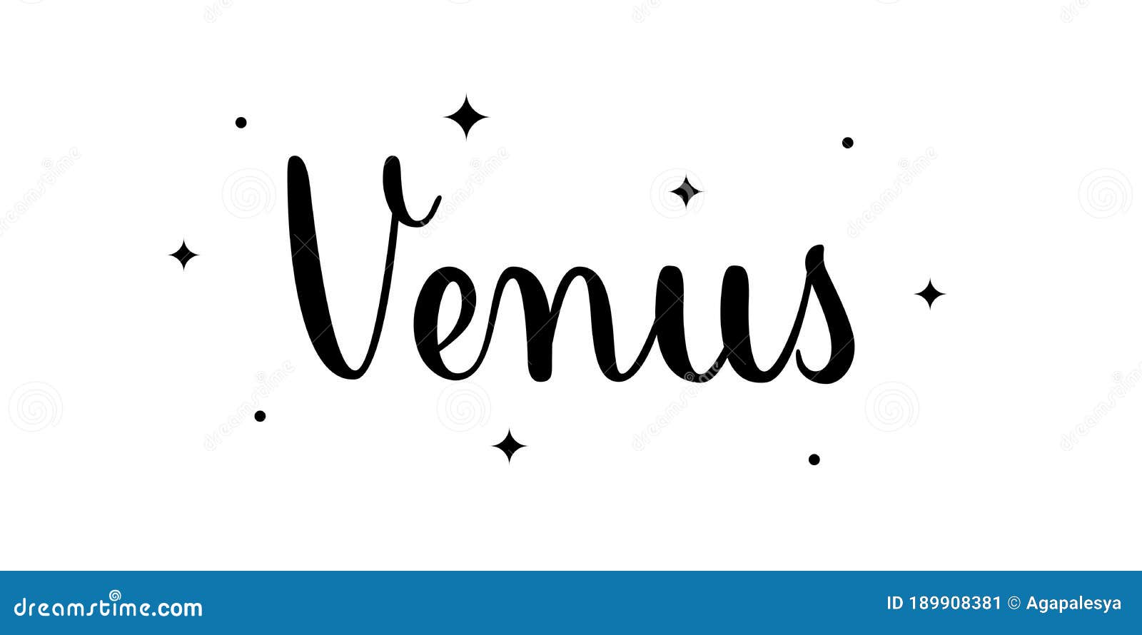 Venus. Handwritten Name of the Planet Isolated on White Background ...