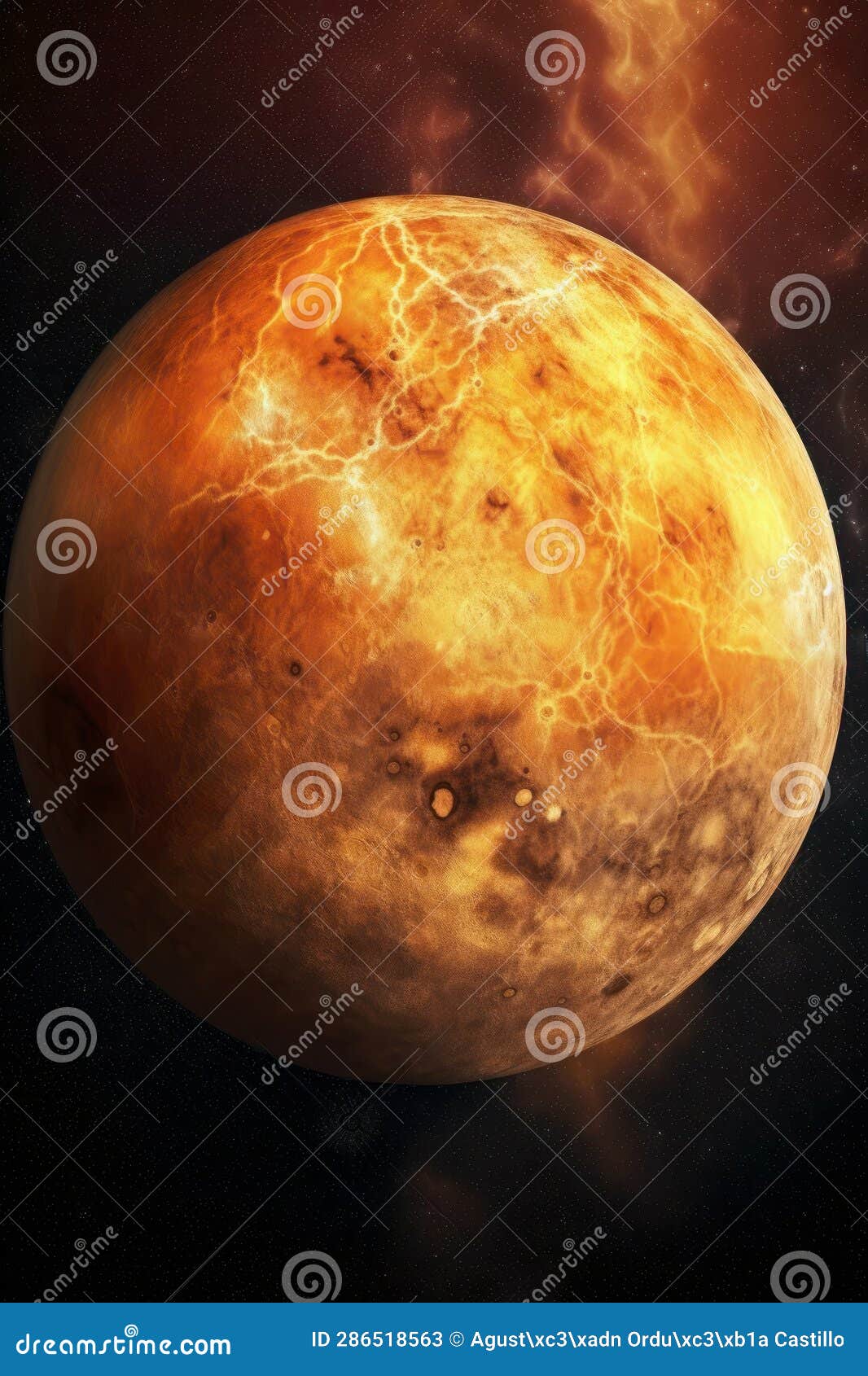 Venus Planet in the Background of the Universe, Photorealistic. Stock ...