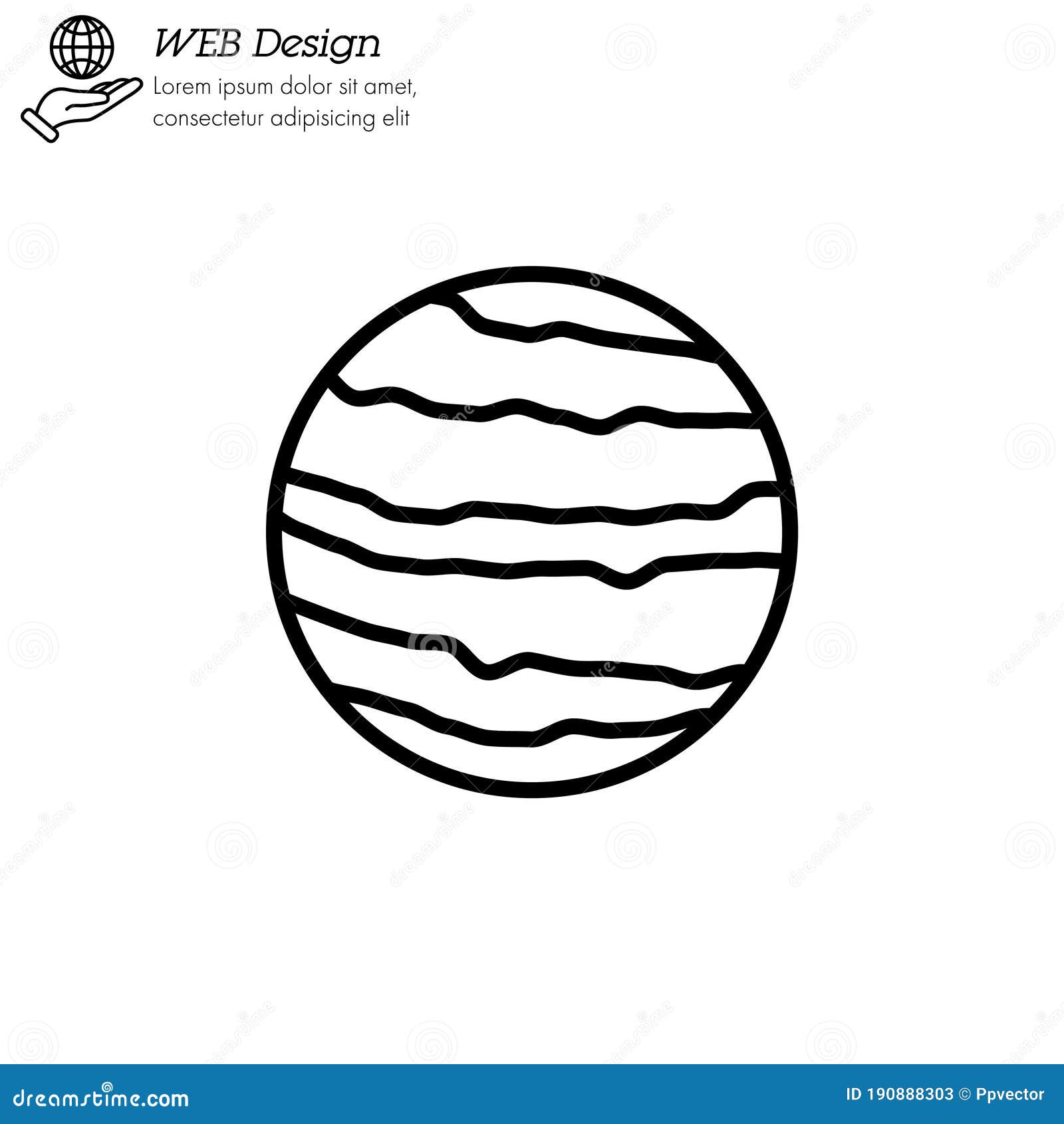 Venus Planet Icon Thin Line, Linear, Outline Vector. Venus Planet ...