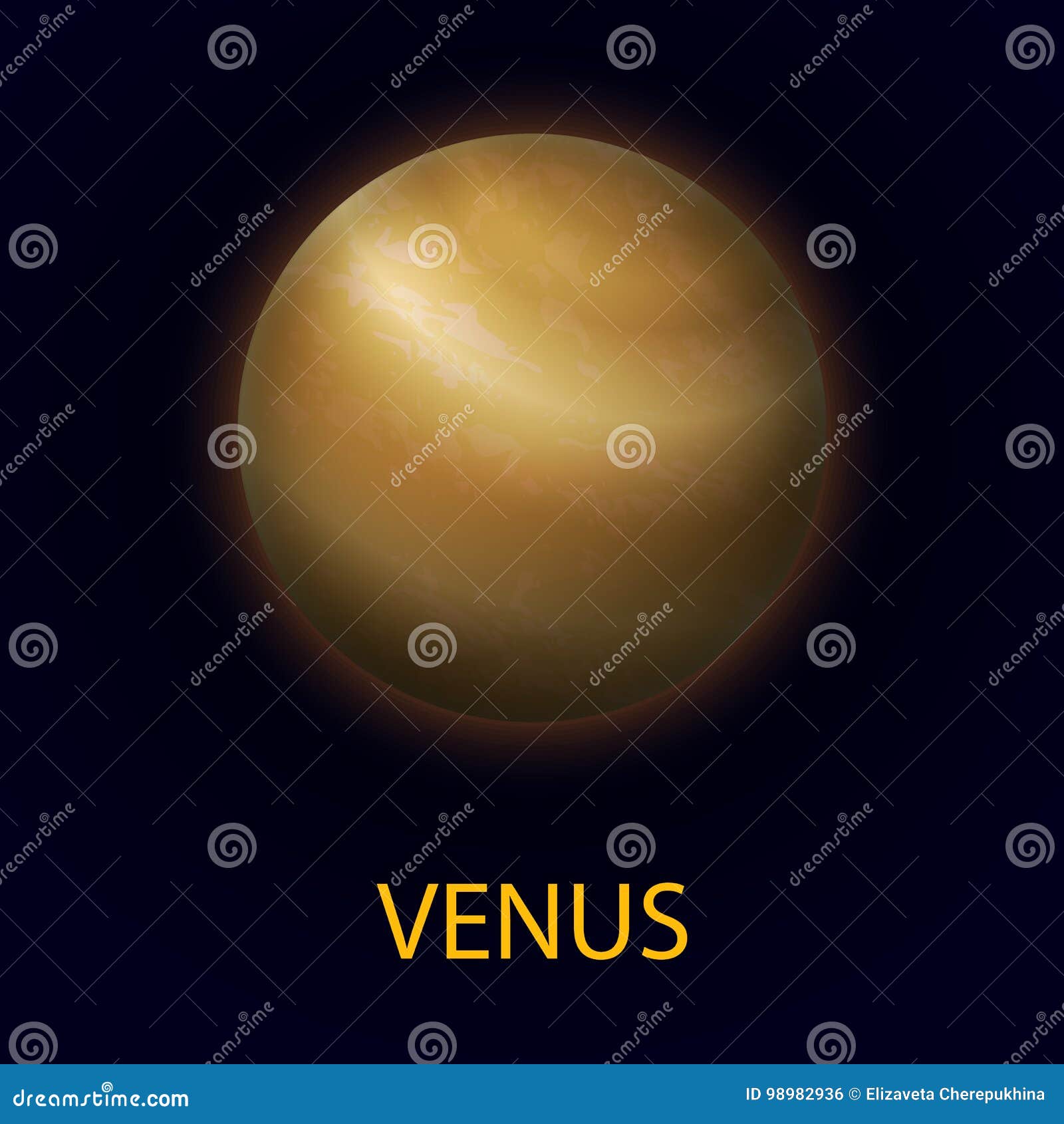 Venus. Realistic Planet of the Solar System Stock Vector - Illustration ...
