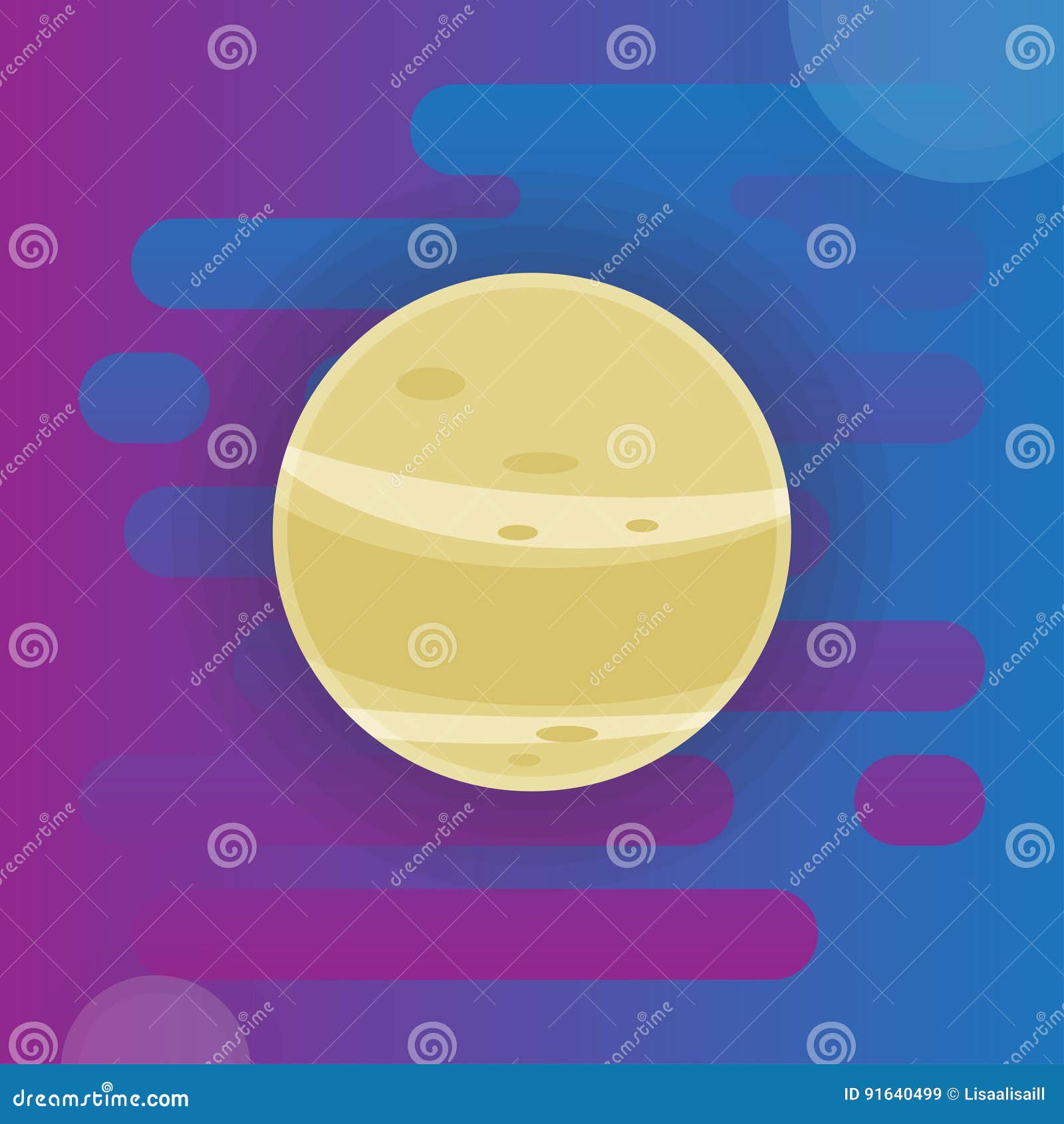 Venus in Space Icon - Flat Illustration, Space Elements Stock Vector ...