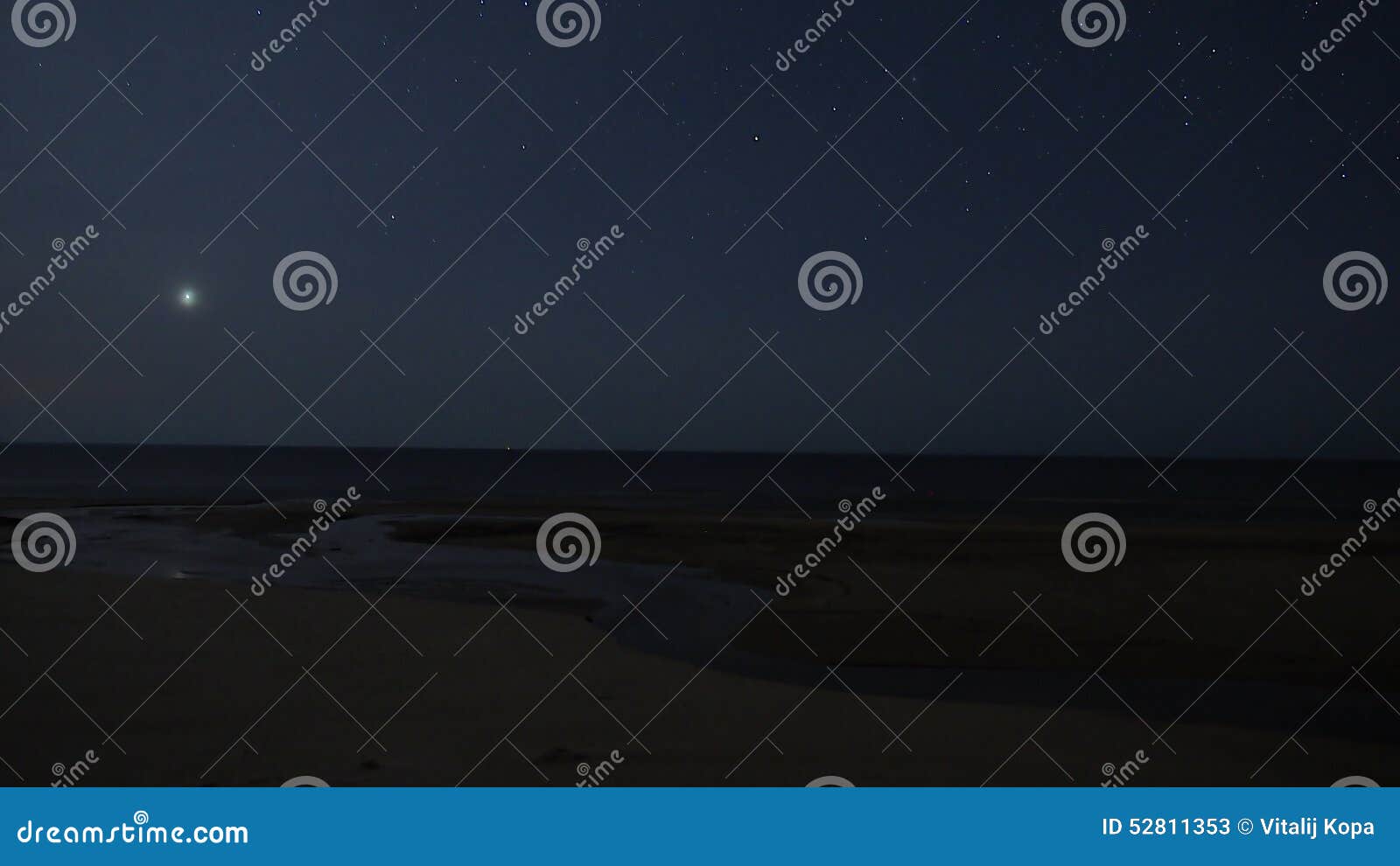 Night Sky Stars and Venus Over Sea Stock Image - Image of details ...