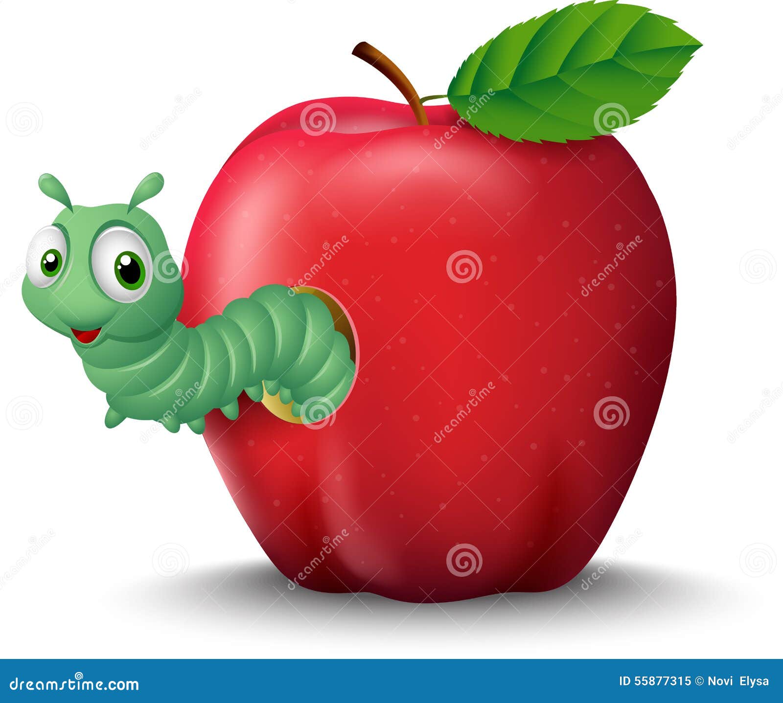 Ver De Bande Dessinée Sortant D'une Pomme Illustration de Vecteur ... Ver De Bande Dessinée Sortant D'une Pomme Illustration de Vecteur ...