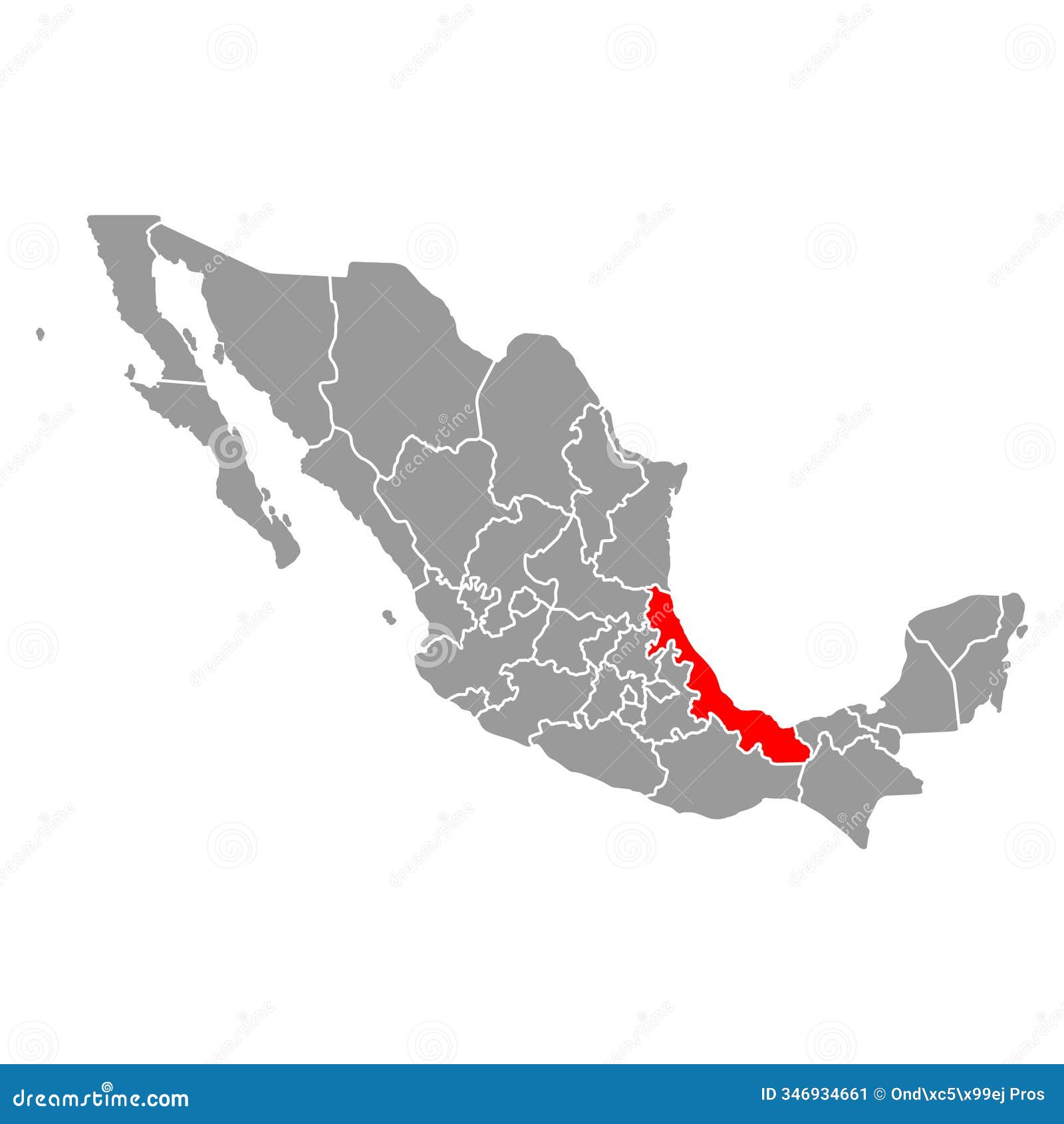 Veracruz Map Vector | CartoonDealer.com #128758983