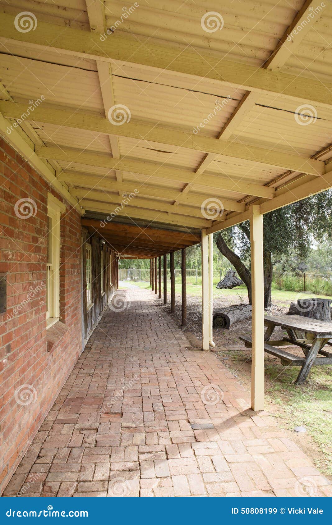 Veranda on Brick Building. stock image. Image of daytime - 50808199