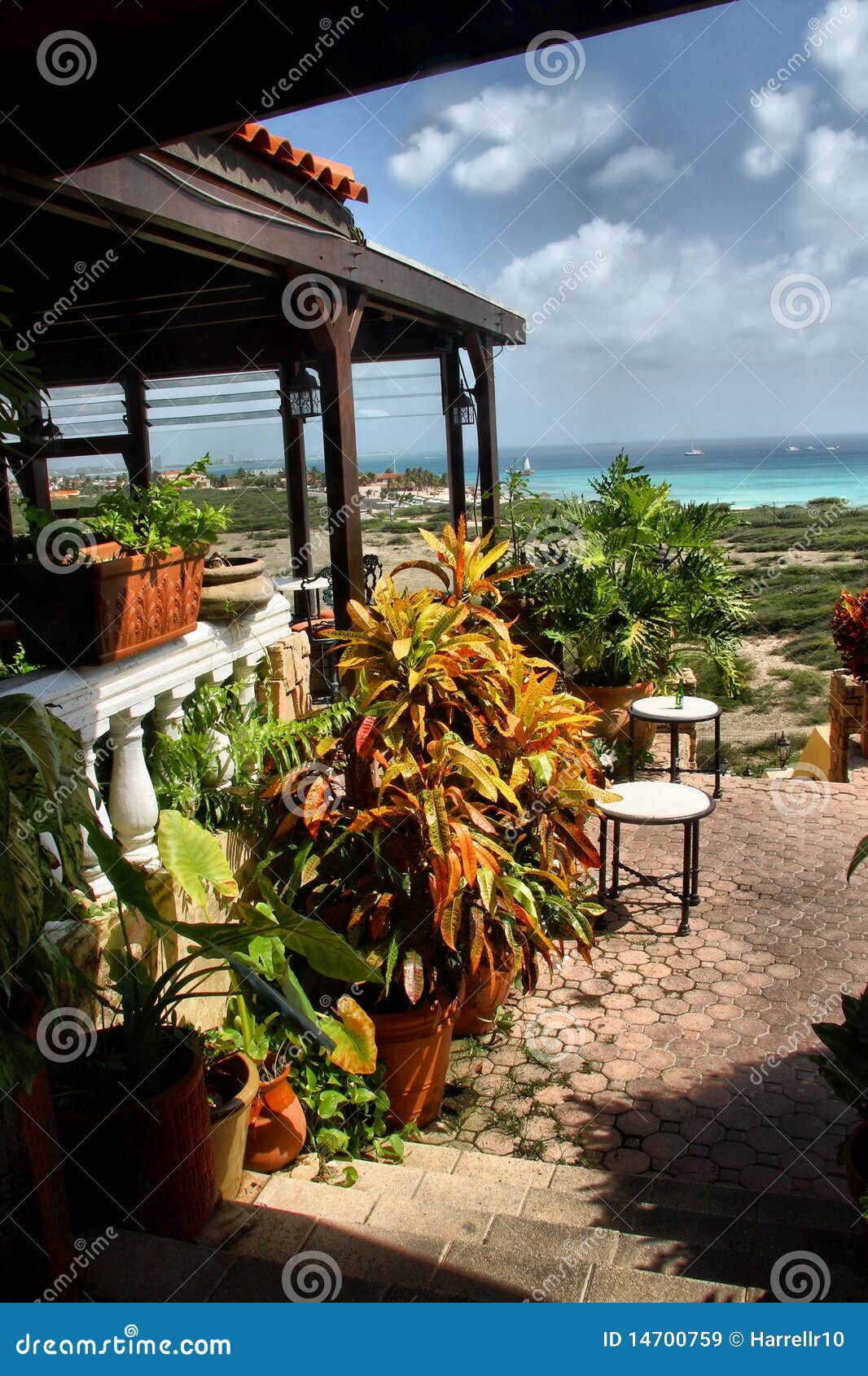 Veranda Dining stock image. Image of aruba, steps, vacation - 14700759