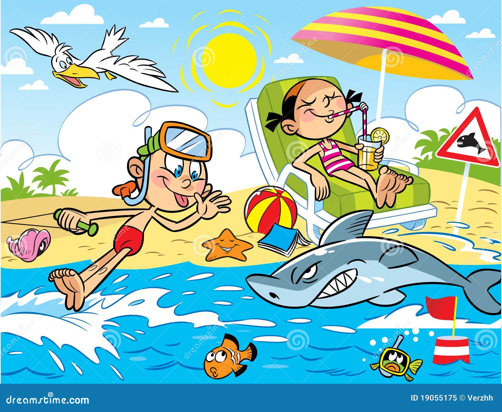 Verano ilustración del vector. Ilustración de muchacha - 19055175