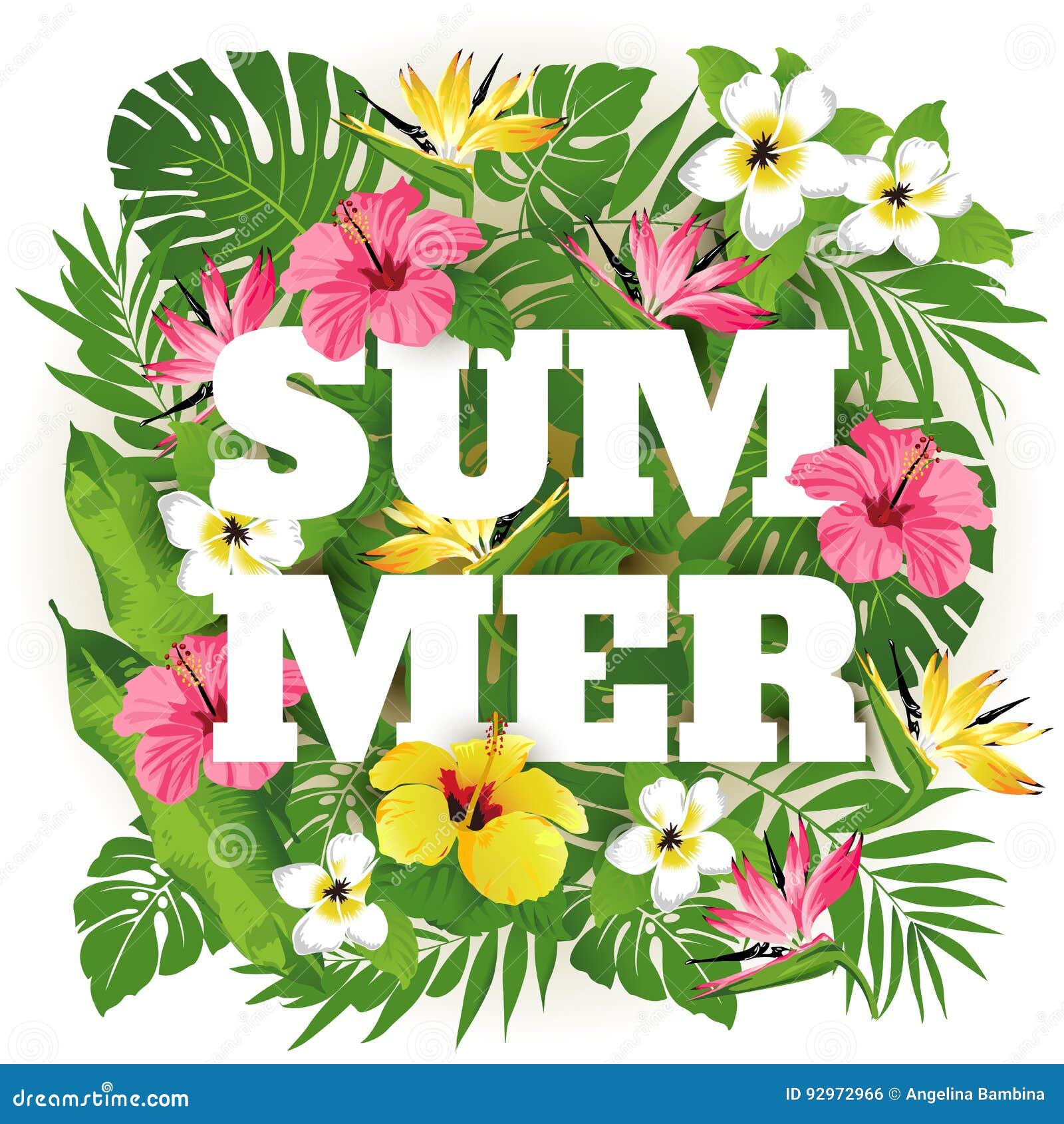 Verano ilustración del vector. Ilustración de fondo, flores - 92972966