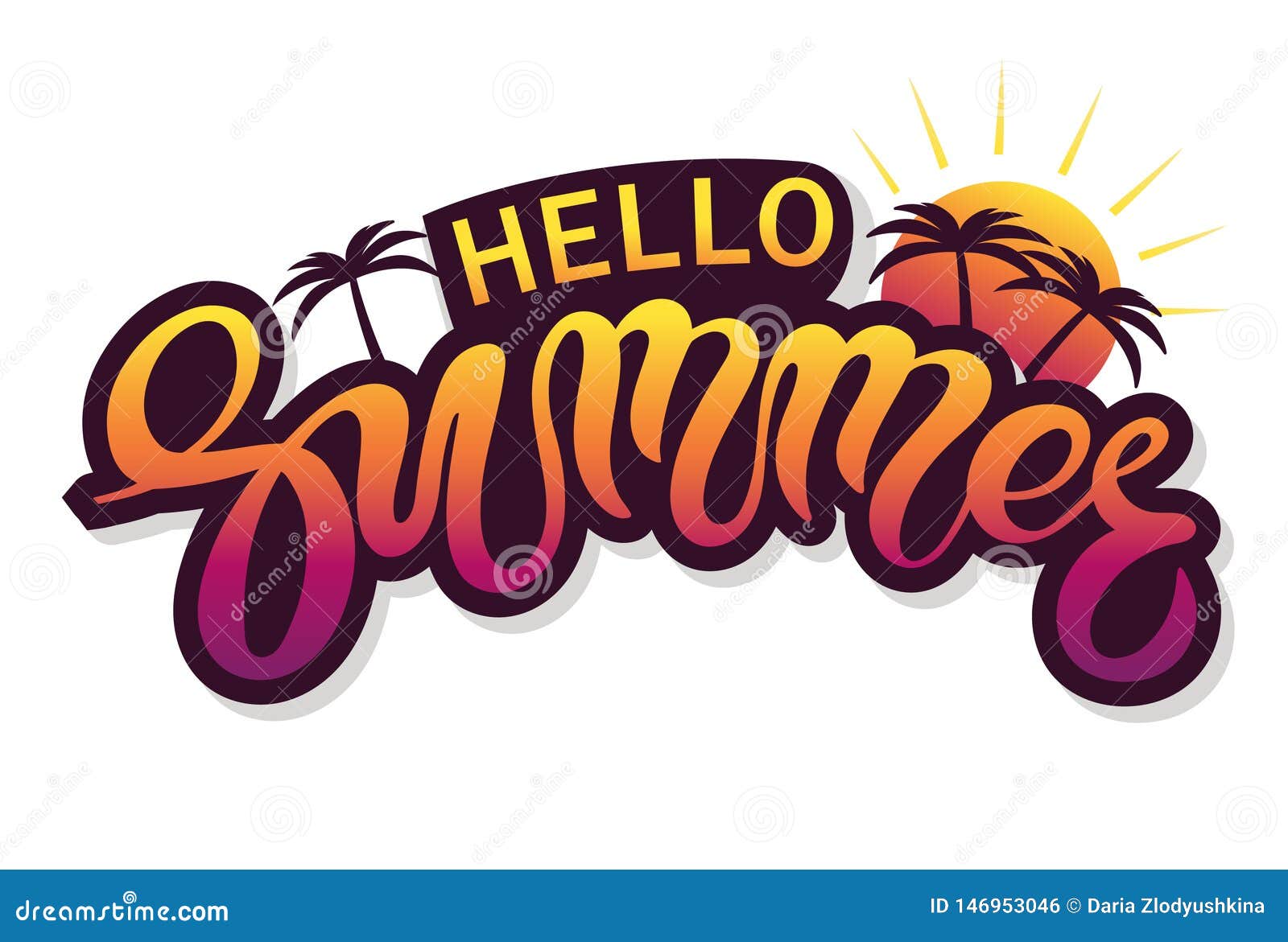 Verano Letras Dibujadas Mano Stock de ilustración - Ilustración de ...