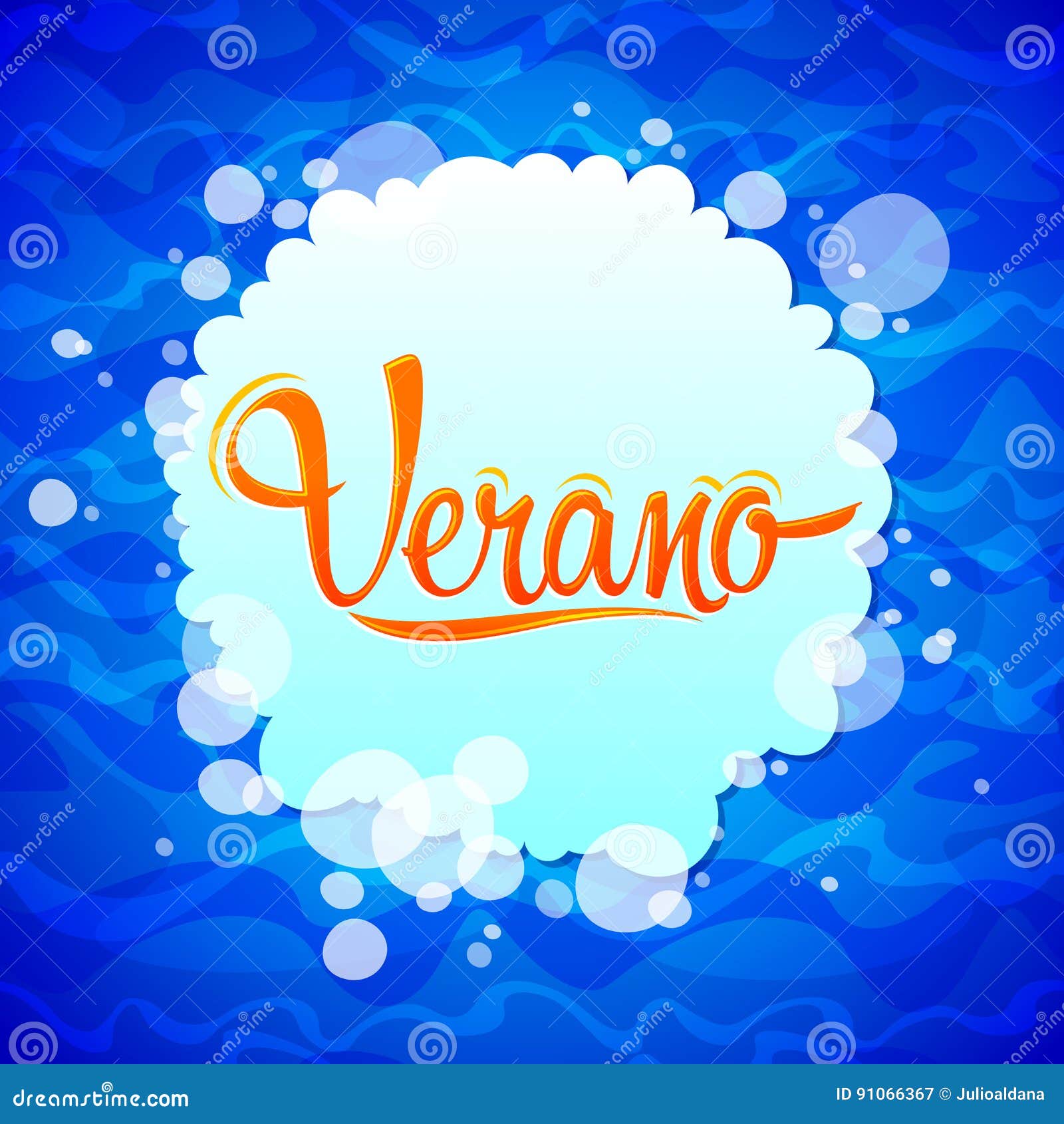 Summer - In Spanish. Verano. Lettering. Modern Calligraphy Stock ...