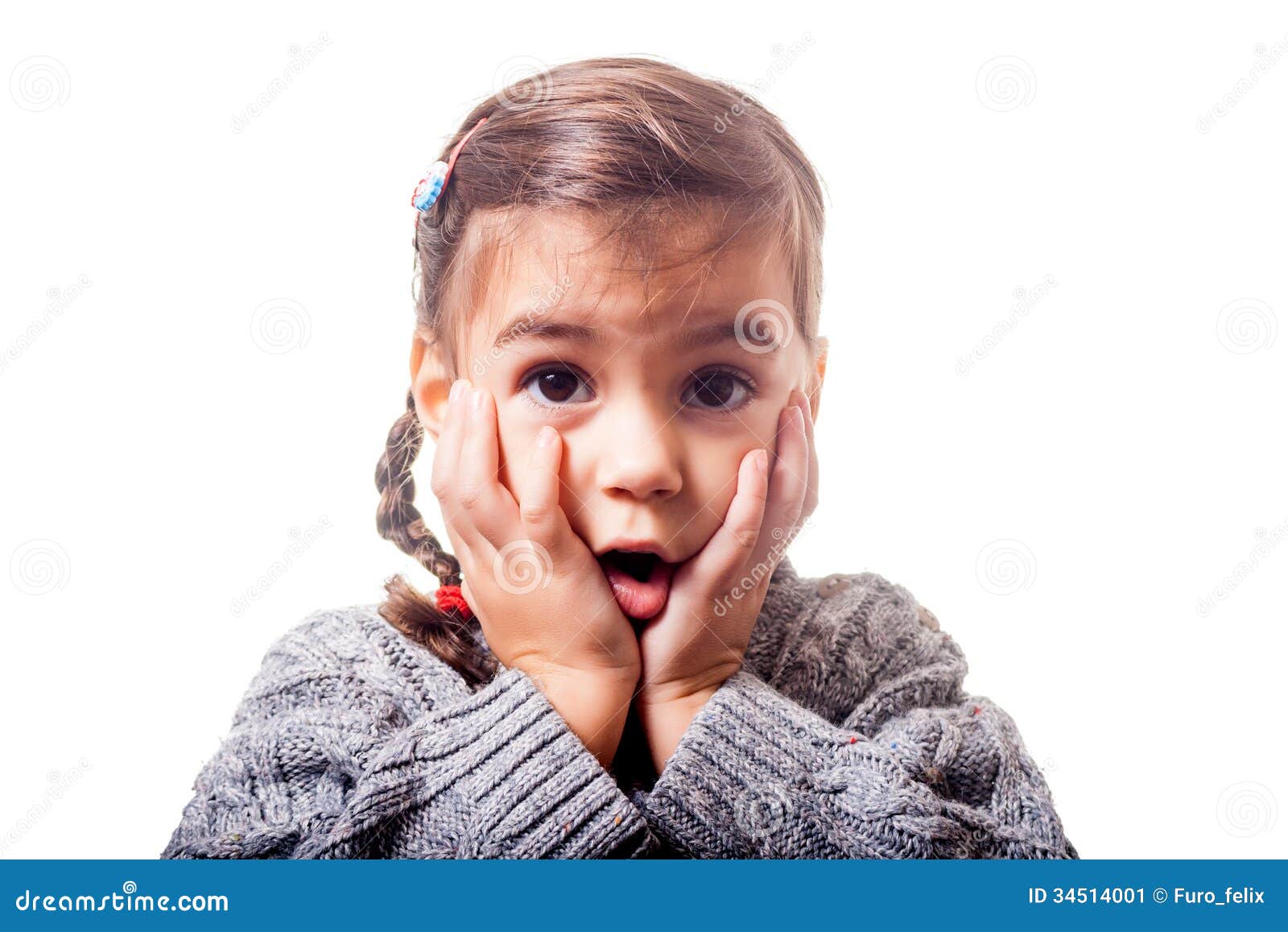 Verbaasd meisje stock afbeelding. Image of ogen, emotie - 34514001