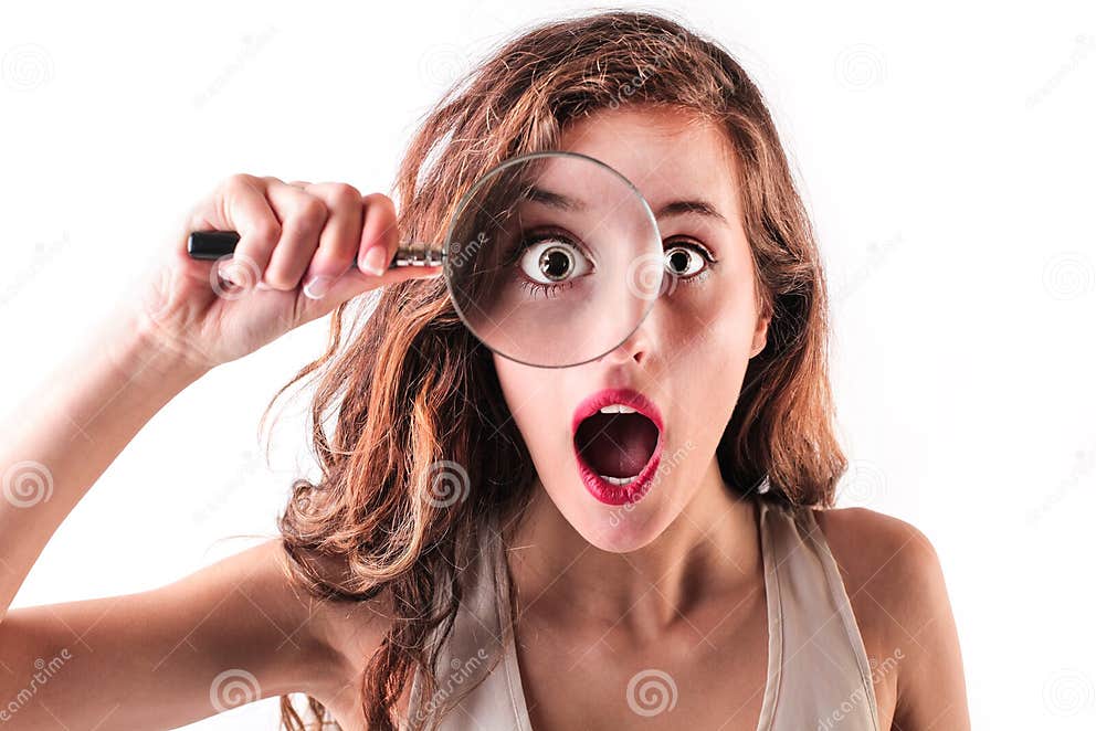 Verbaasde jonge vrouw stock afbeelding. Image of verbaas - 38107187