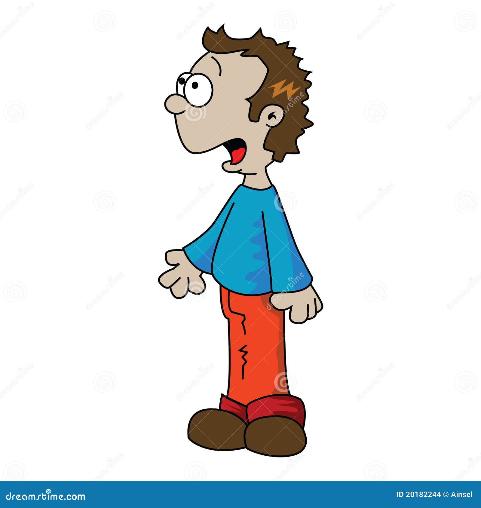 Verbaasde jongen vector illustratie. Illustration of uitdrukking - 20182244