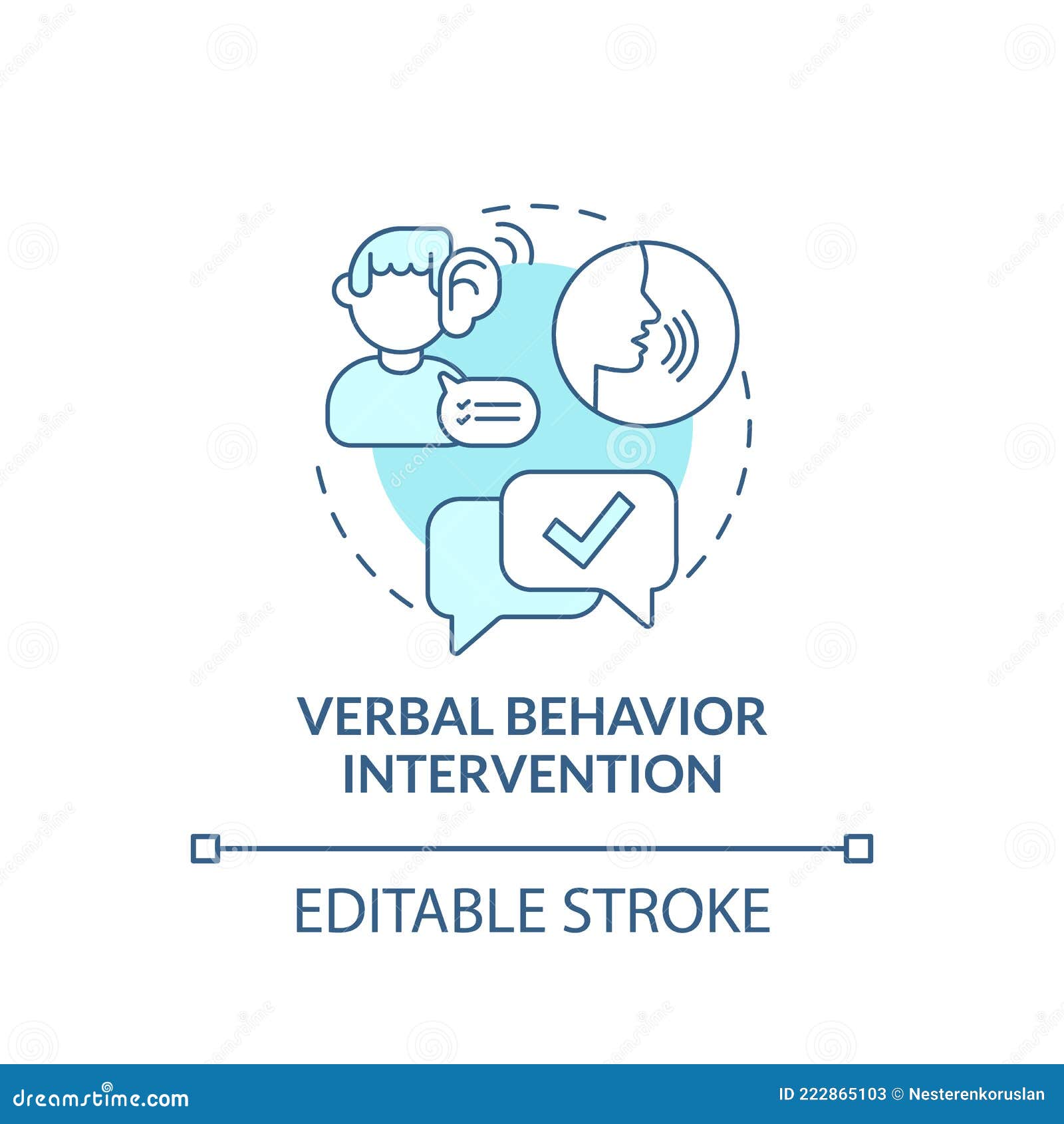 Verbal Behavior Intervention Concept Icon Stock Vector - Illustration ...