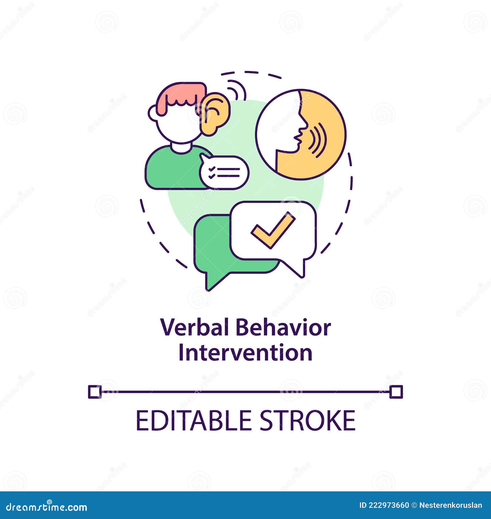 Verbal Behavior Intervention Concept Icon Stock Vector - Illustration ...