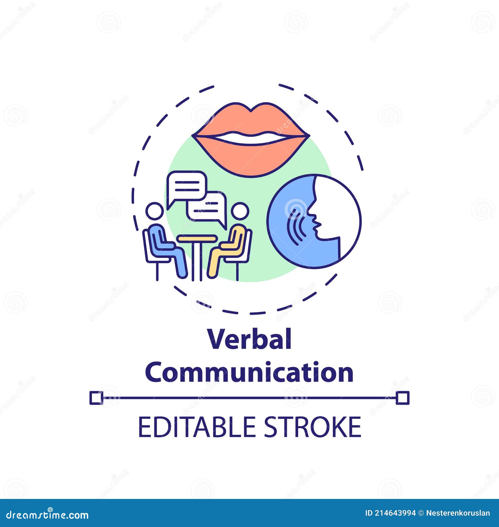 Verbal Communication Concept Icon Stock Vector - Illustration of ...