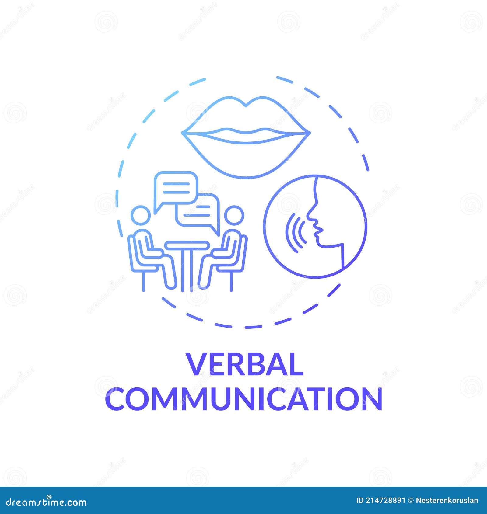 Verbal Communication Dark Blue Gradient Concept Icon Stock Vector ... Verbal Communication Dark Blue Gradient Concept Icon Stock Vector ...