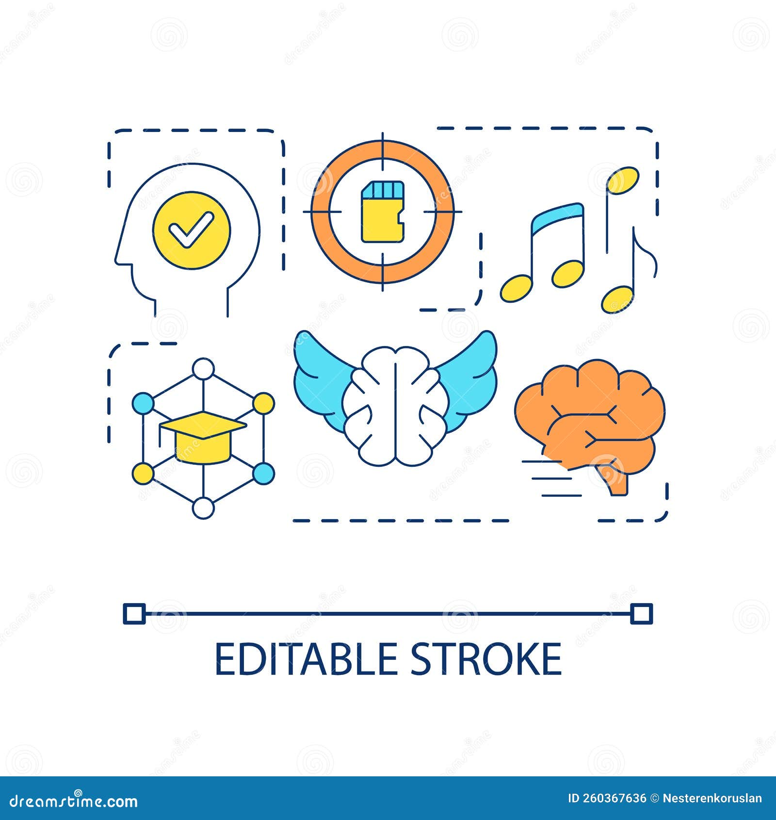 Verbal Memorizing Technique Concept Icon Stock Vector - Illustration of ...