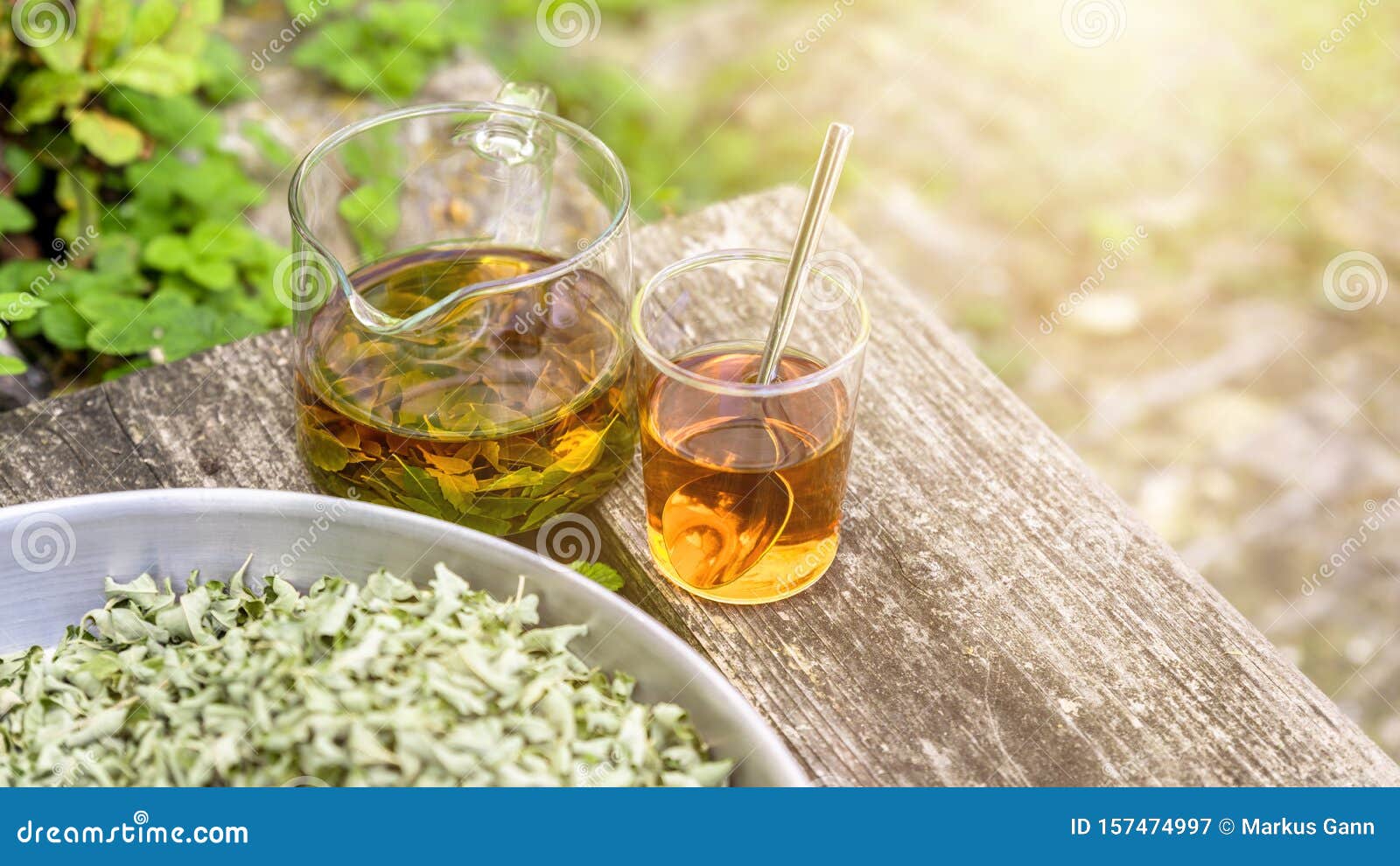 Verbena Tea on Old Wooden Planks Stock Image - Image of medicine ...