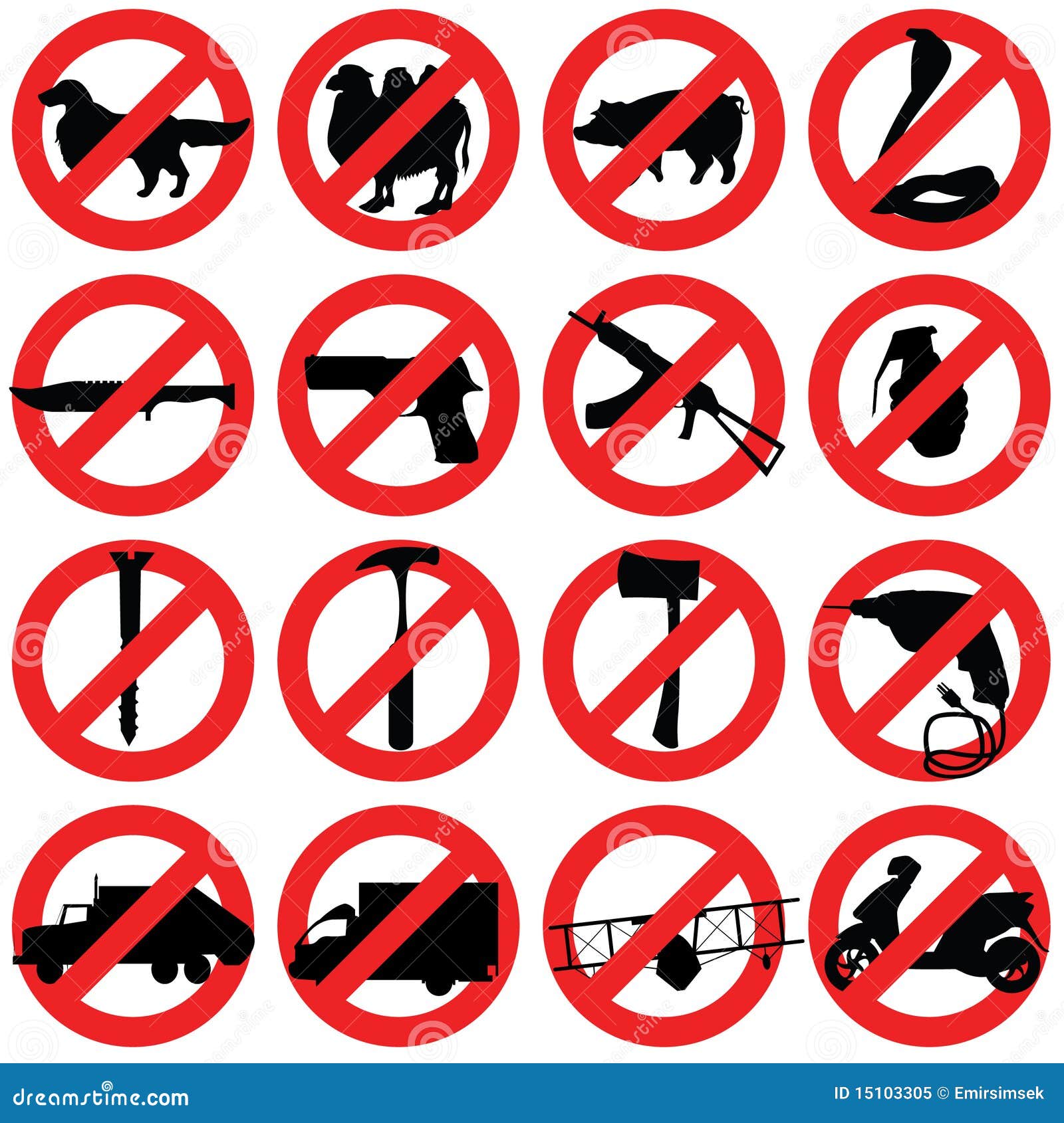 Verboden Tekens vector illustratie. Illustration of knoop - 15103305