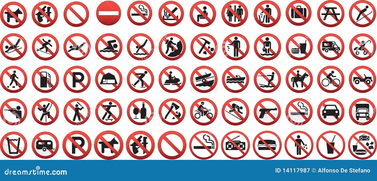 Verbodsborden stock illustratie. Illustration of illustration - 14117987