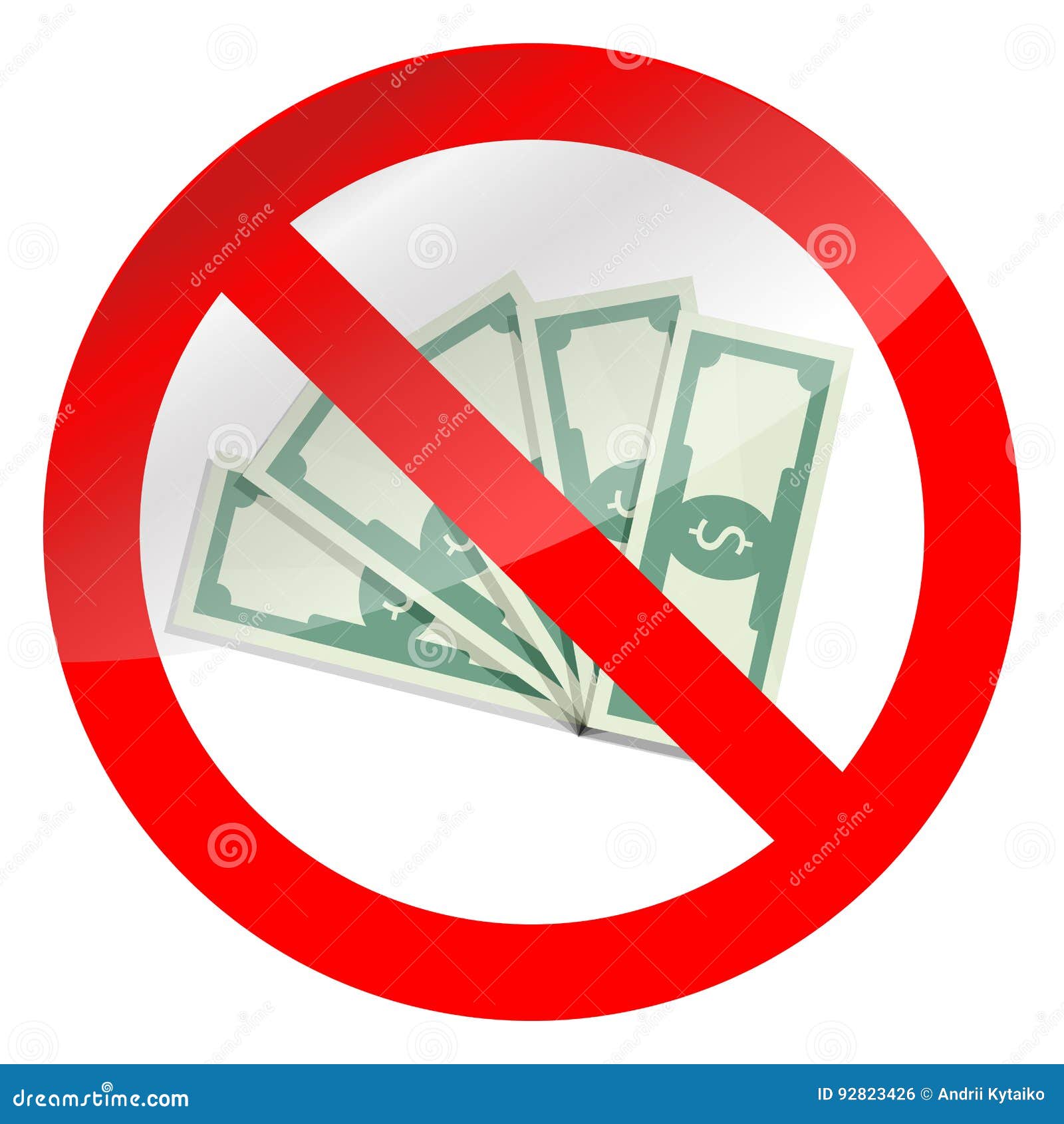 Verbot Von Korruption Und Von Bargeldsymbol Vektor Abbildung ...