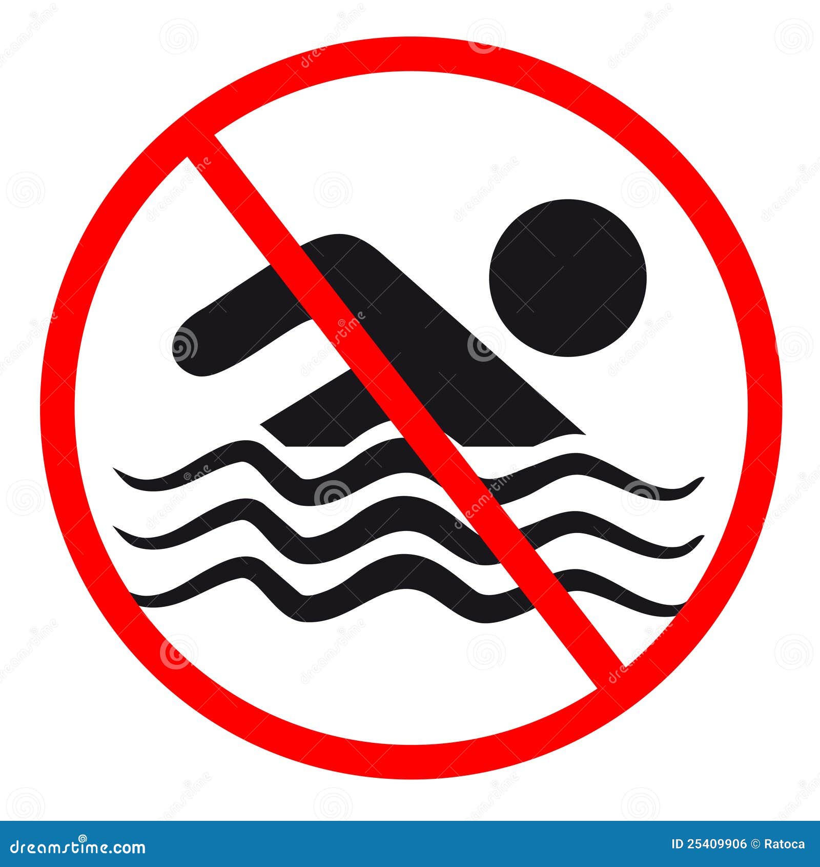 Verboten, Um Zeichen Zu Schwimmen Vektor Abbildung - Illustration von ...