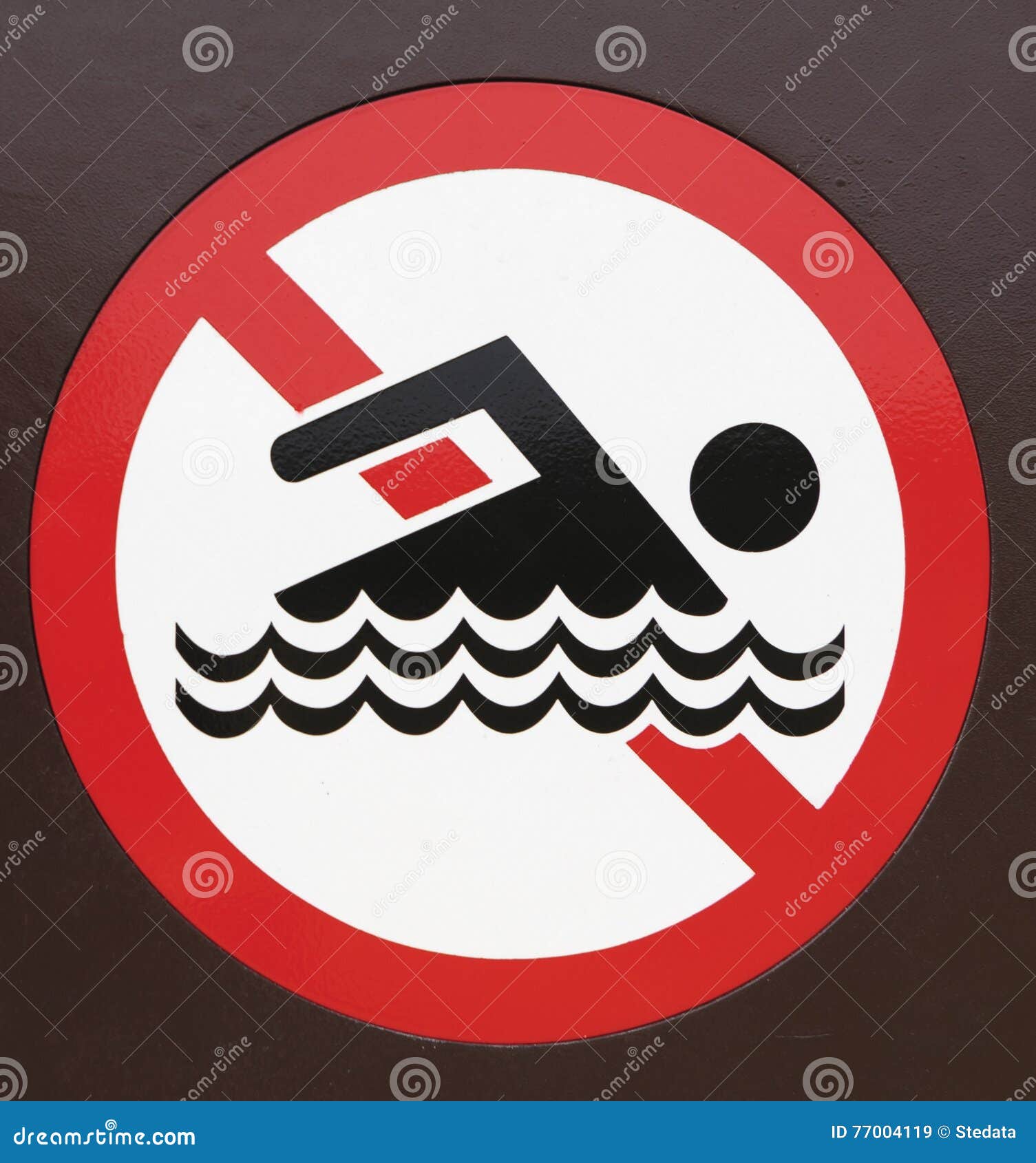 Verboten, um zu schwimmen stockbild. Bild von signal - 77004119