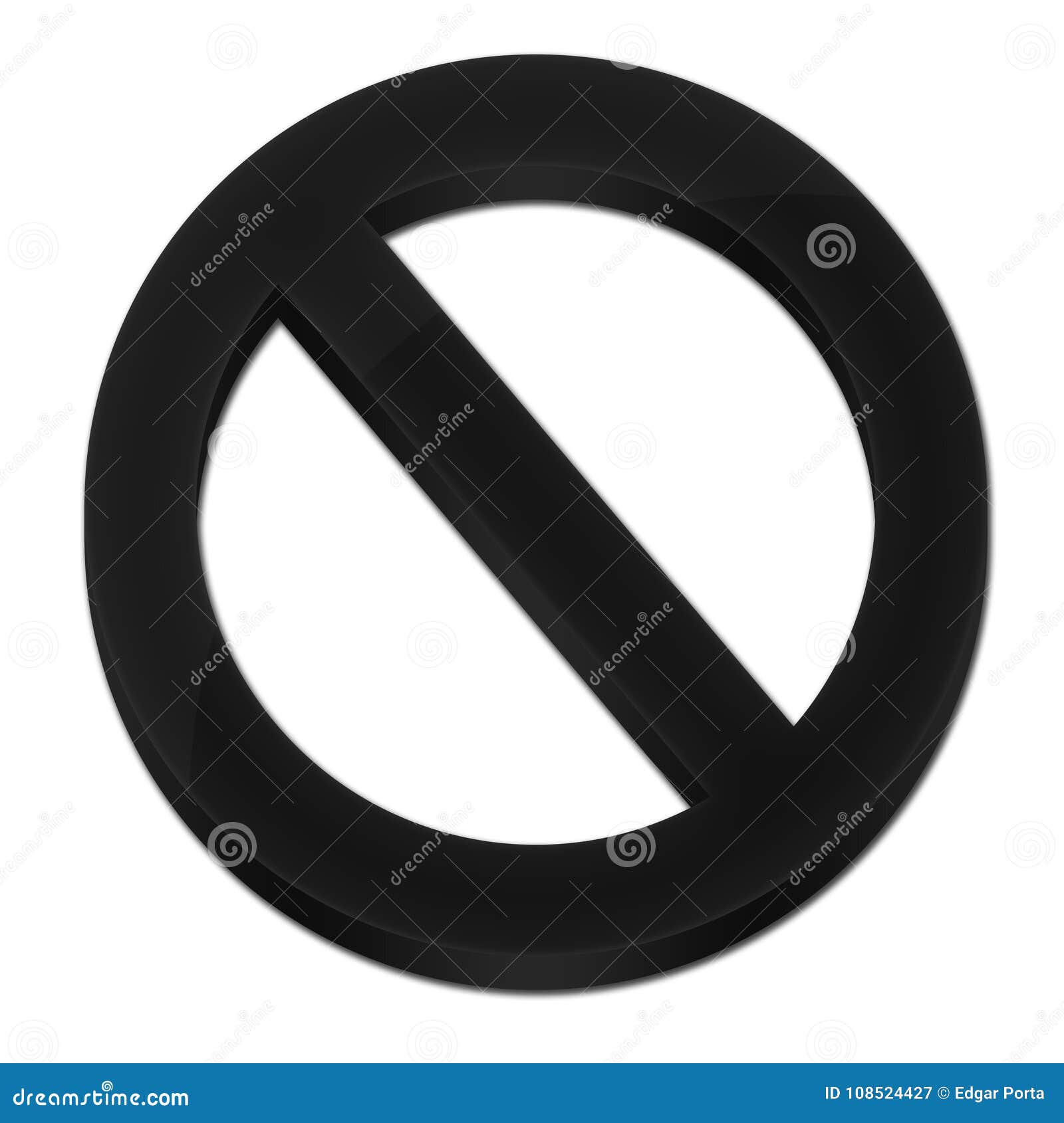 Verbotene Schwarzfarbe Des Zeichens 3D Stock Abbildung - Illustration ...