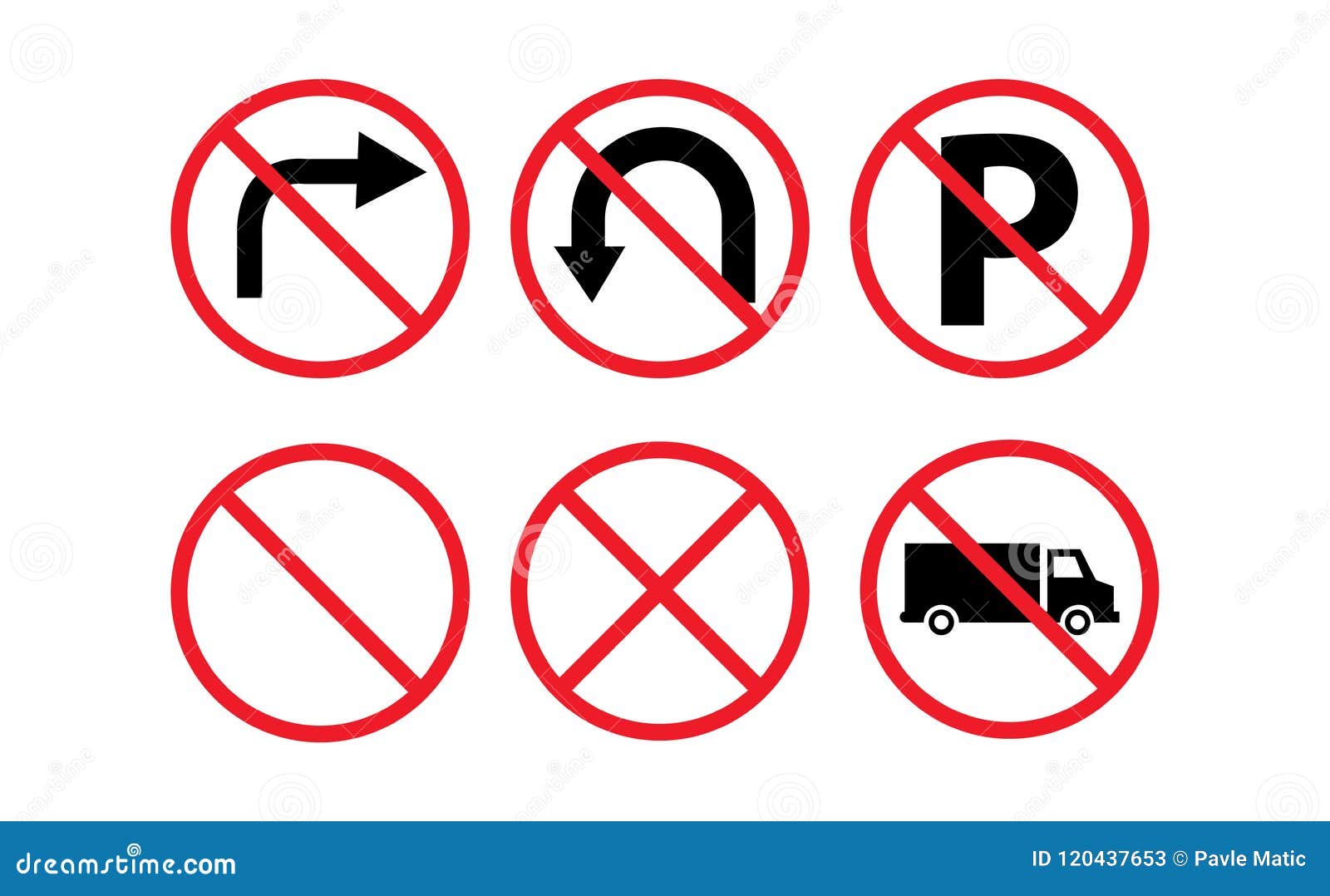 Verbotene Verkehrsschilder vektor abbildung. Illustration von nahrung ...