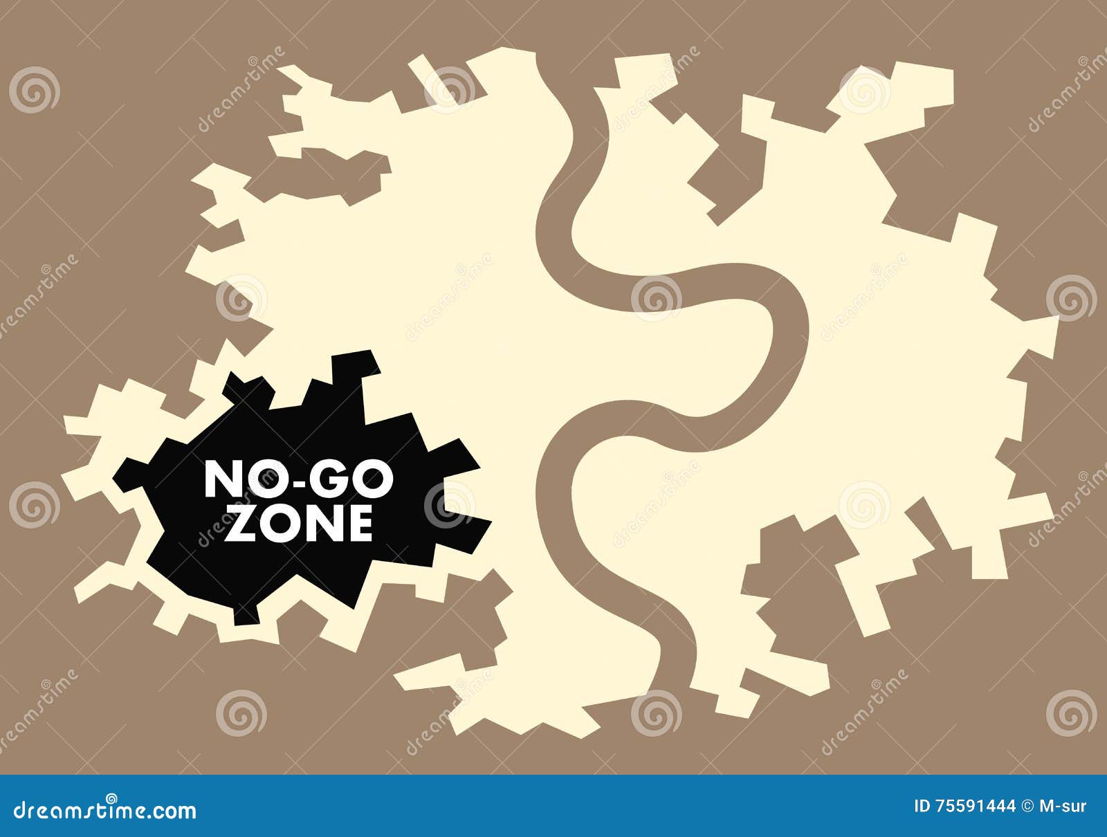 Verbotene Zone vektor abbildung. Illustration von bereich - 75591444