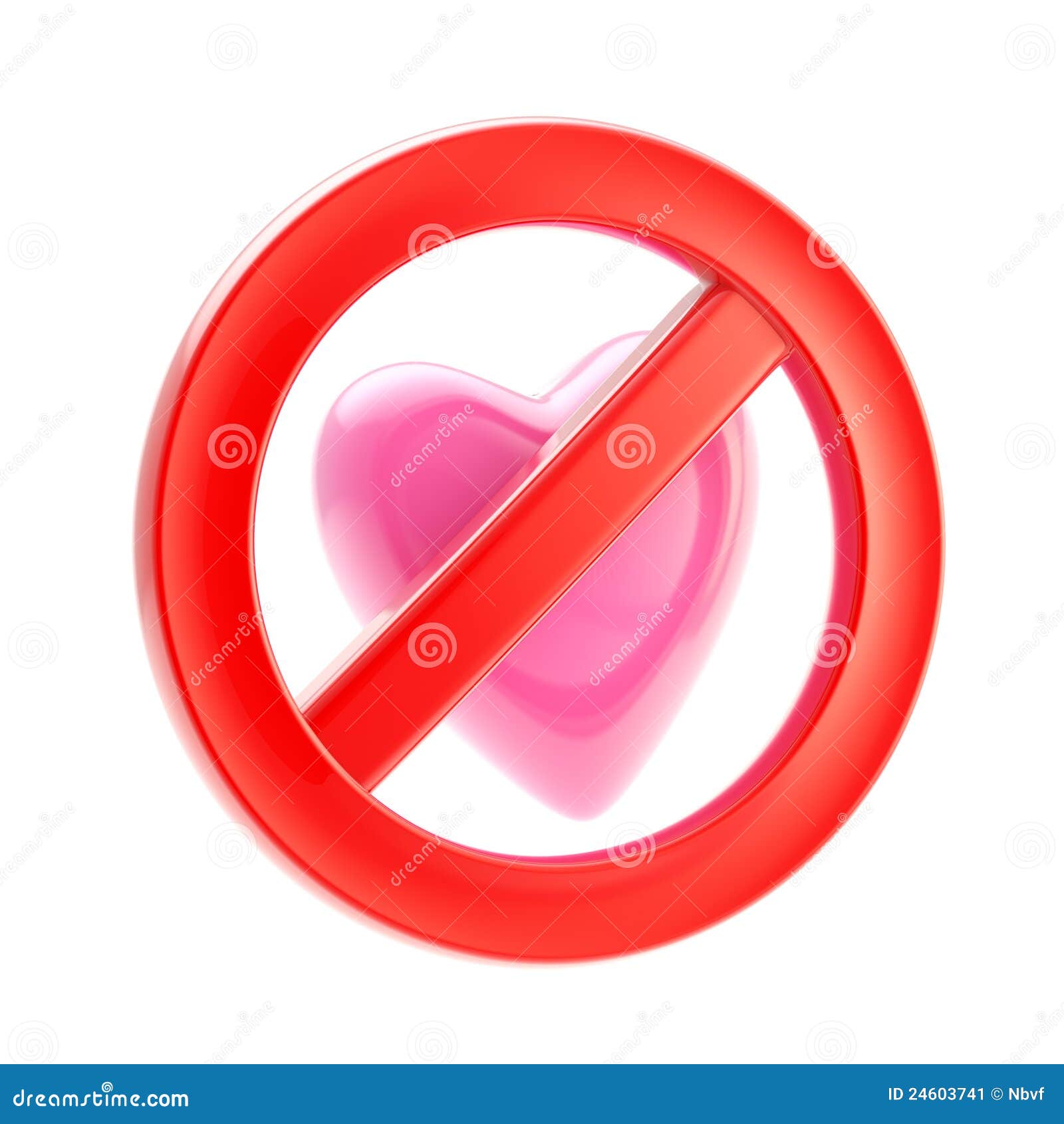 Verbotenes Nicht Erlaubtes Liebeszeichen Stock Abbildung - Illustration ...