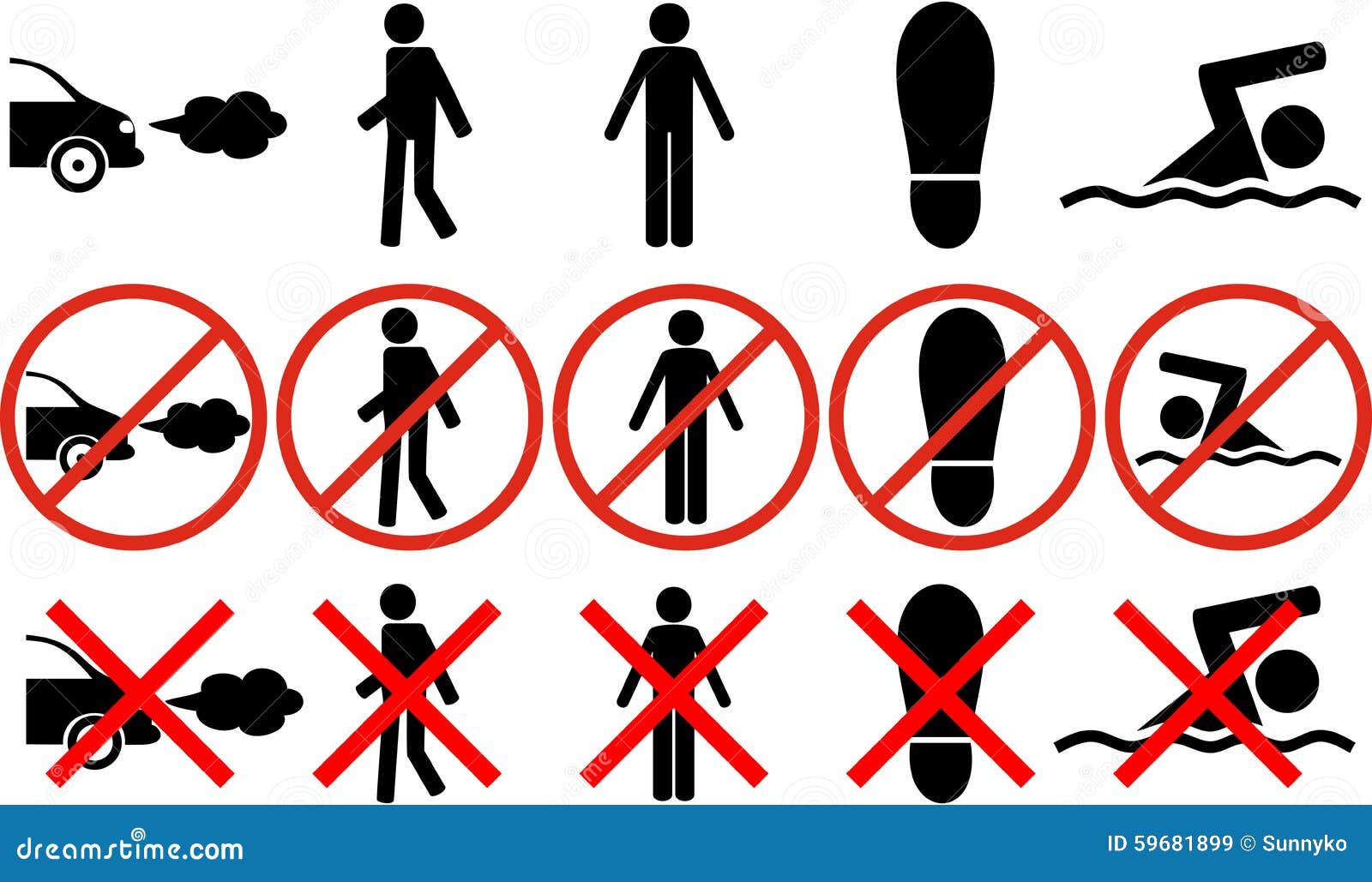 Verbotszeichen und Symbole stock abbildung. Illustration von ikone ...