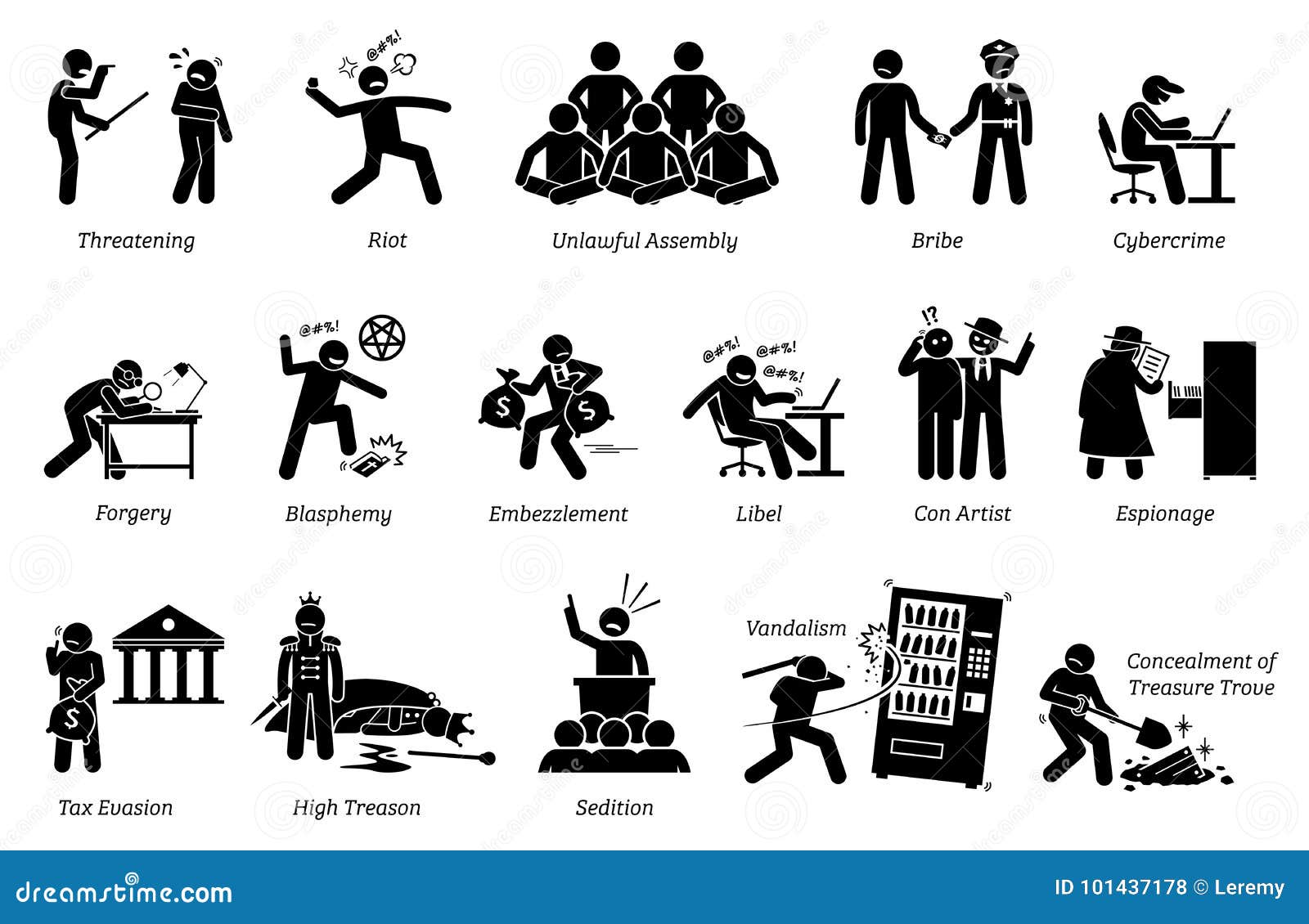 Verbrechen und Verbrecher vektor abbildung. Illustration von verbrechen ...