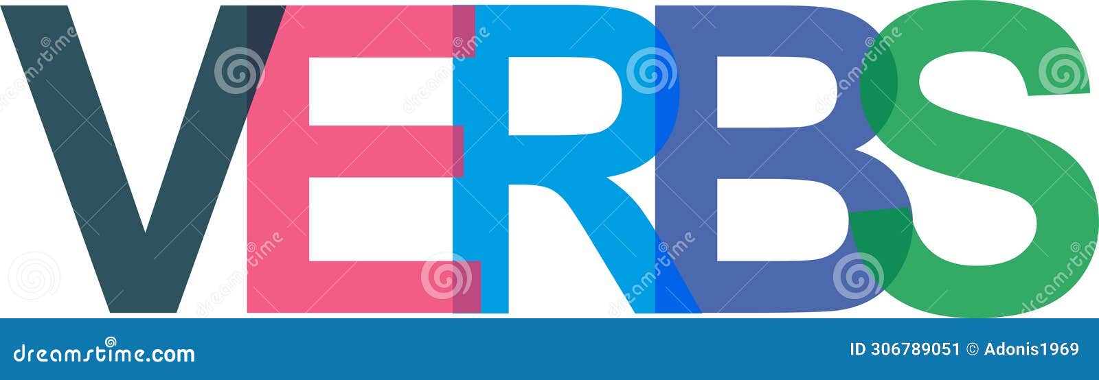 Verbs word on white stock illustration. Illustration of help - 306789051