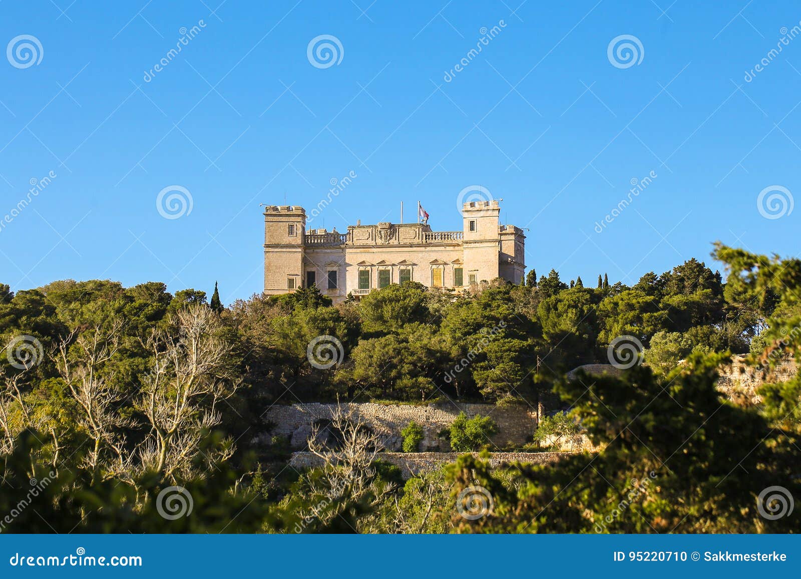 Verdala Palace, Buskett Gardens, Malta Stock Photo - Image of residence ...