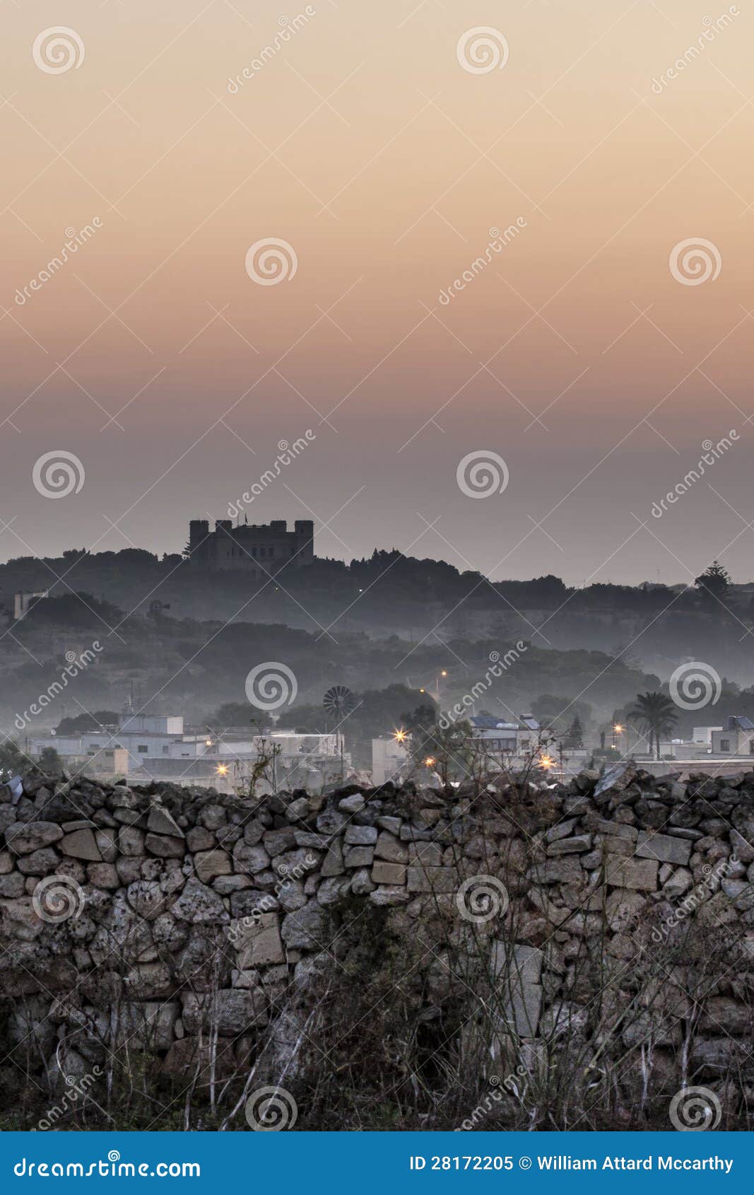 Verdala Palace at Dawn stock image. Image of dawn, nature - 28172205