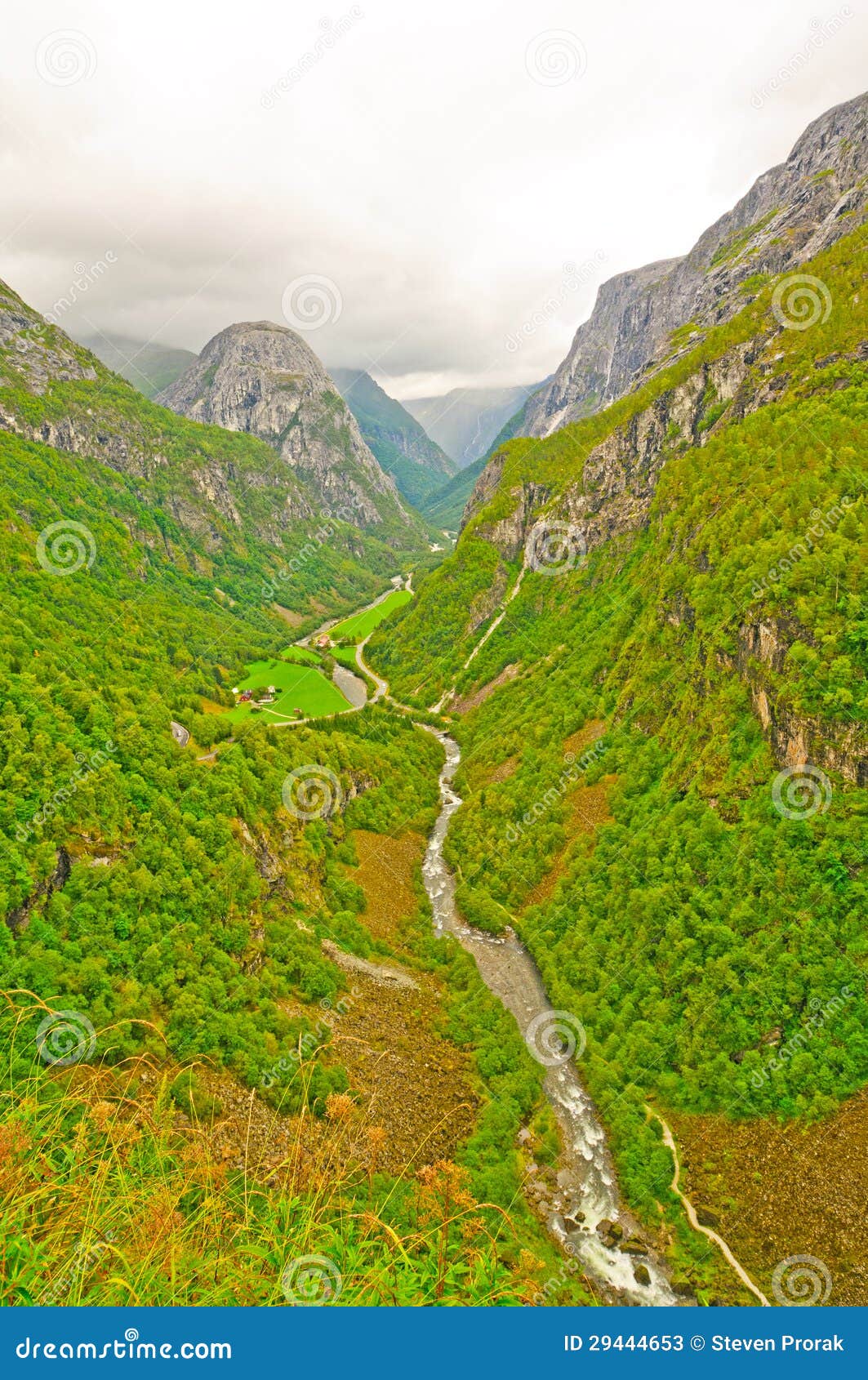 Verdant Mountain Valley in Norway Stock Image - Image of remote ...