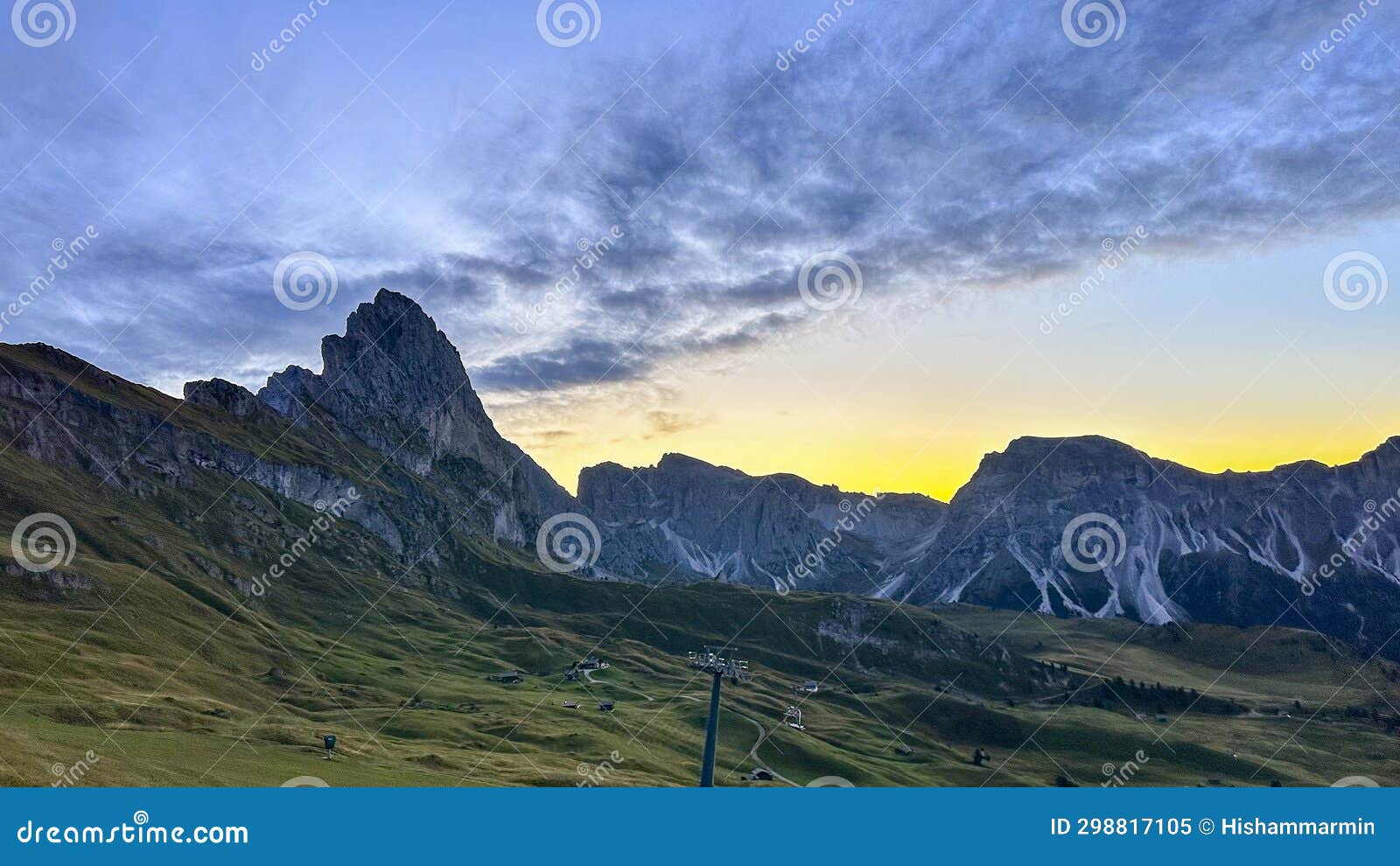 Verdant Slopes Meet Rugged Peaks Under a Clear Sky Stock Image - Image ...