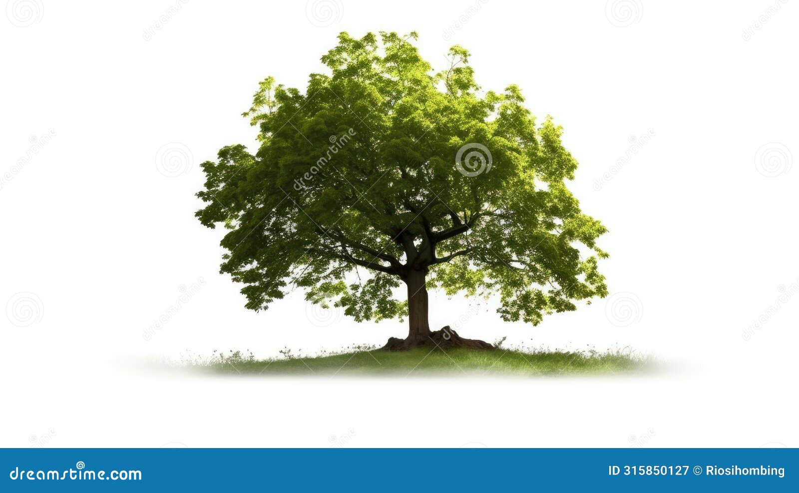 Verdant Tree Isolated on White Ideal for Eco Friendly Design Projects ...