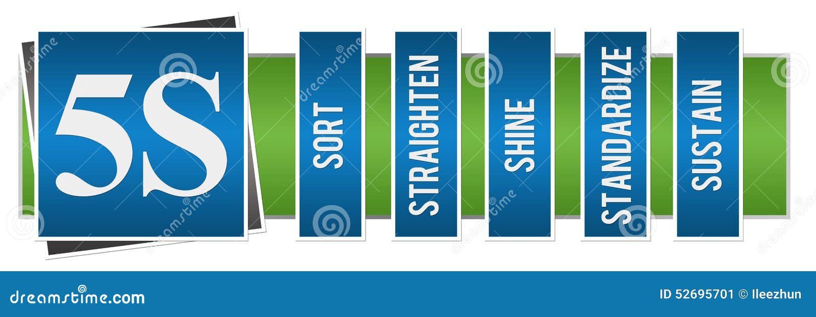Verde azul 5S horizontal stock de ilustración. Ilustración de diagrama ...